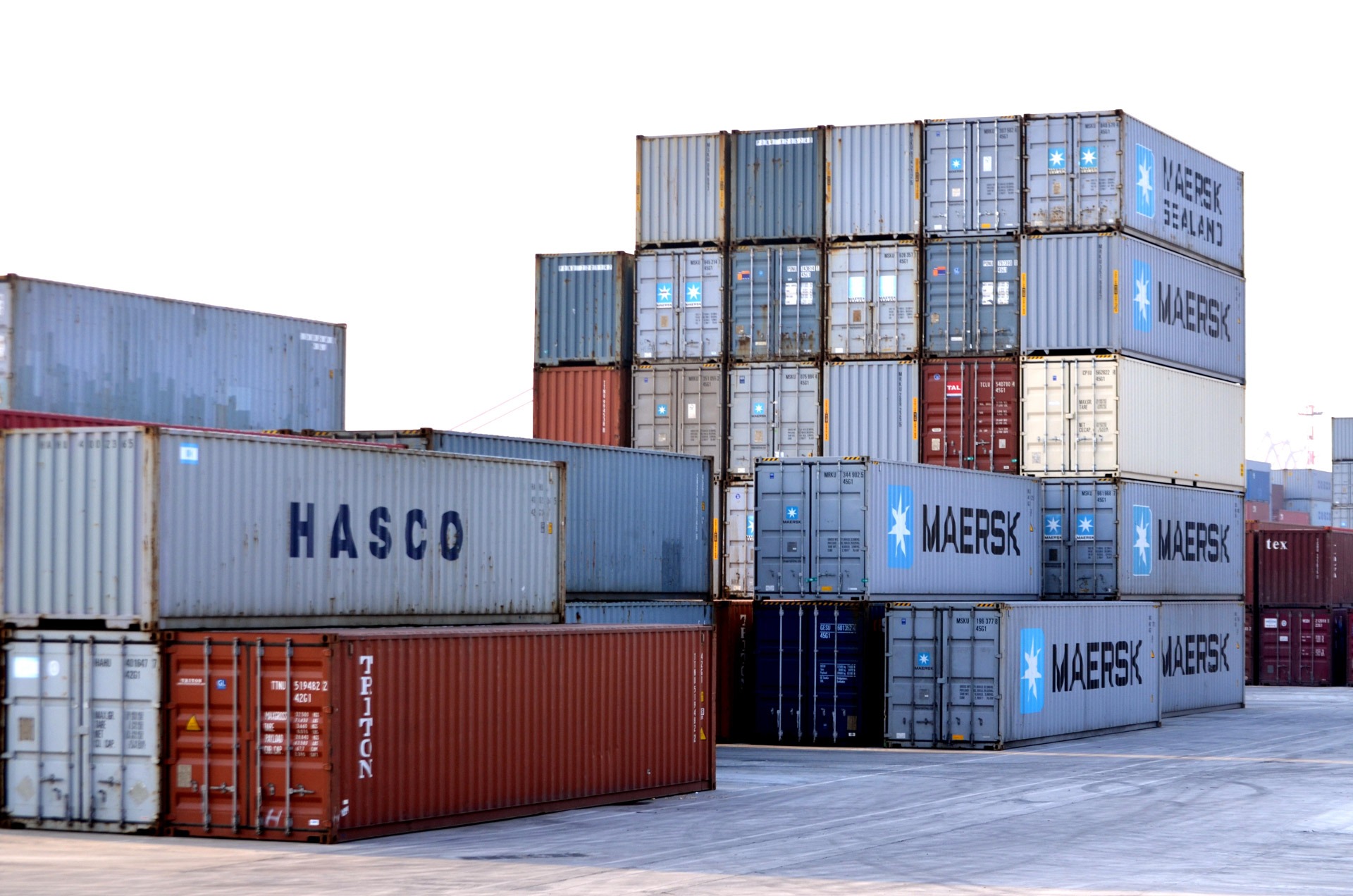 Folded import containers in port free image download