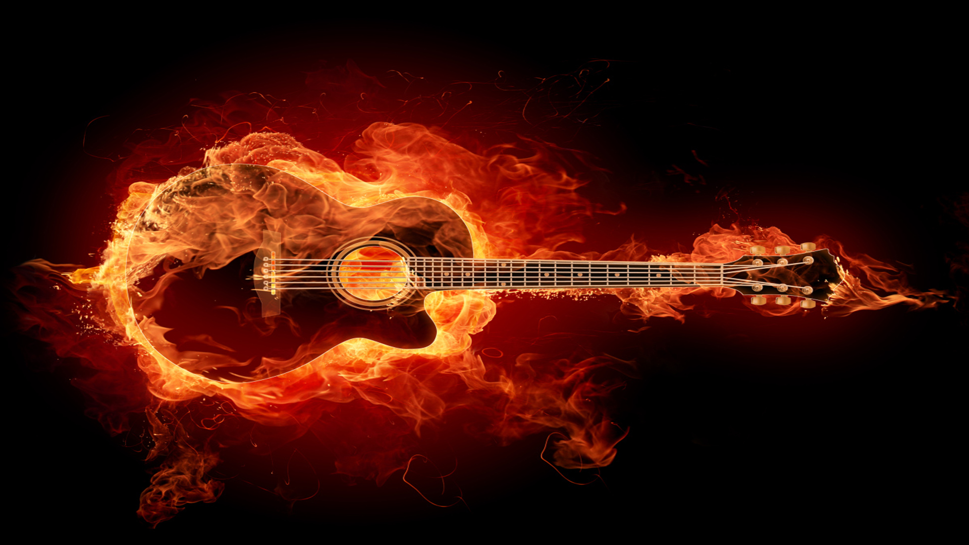 Fire Guitar drawing free image download
