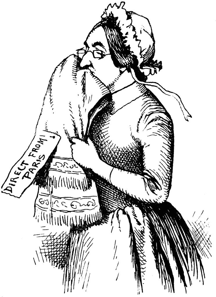 Black and white drawing of the woman smelling something clipart free ...
