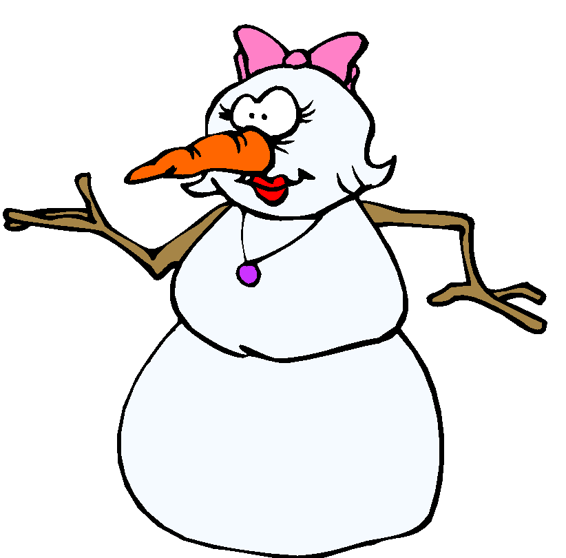 Colorful cartoon Snowwoman clipart free image download