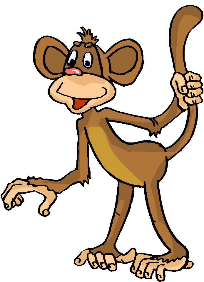 Cartoon monkey with a tail up free image download