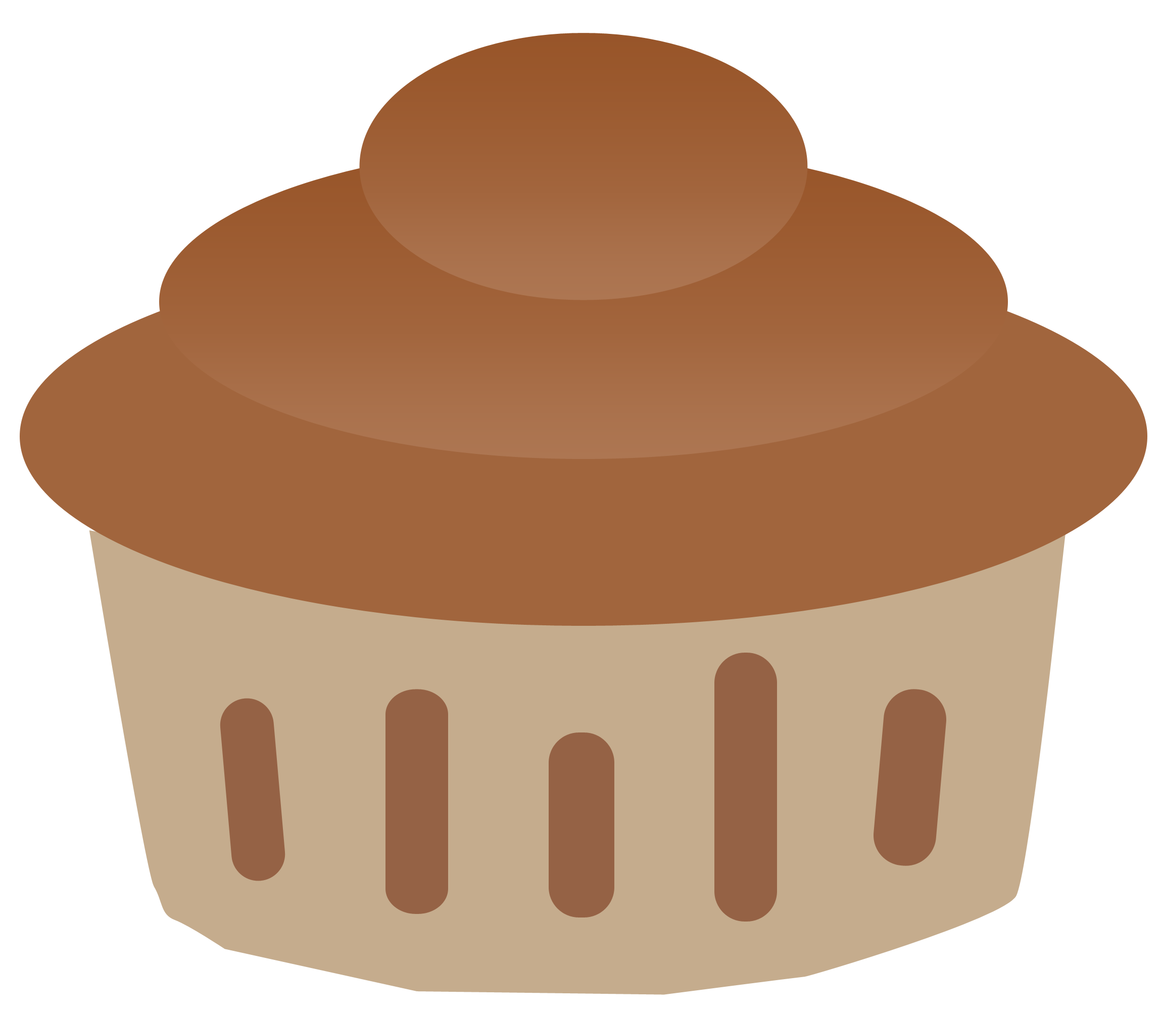 Drawing of a chocolate muffin on a white background free image download