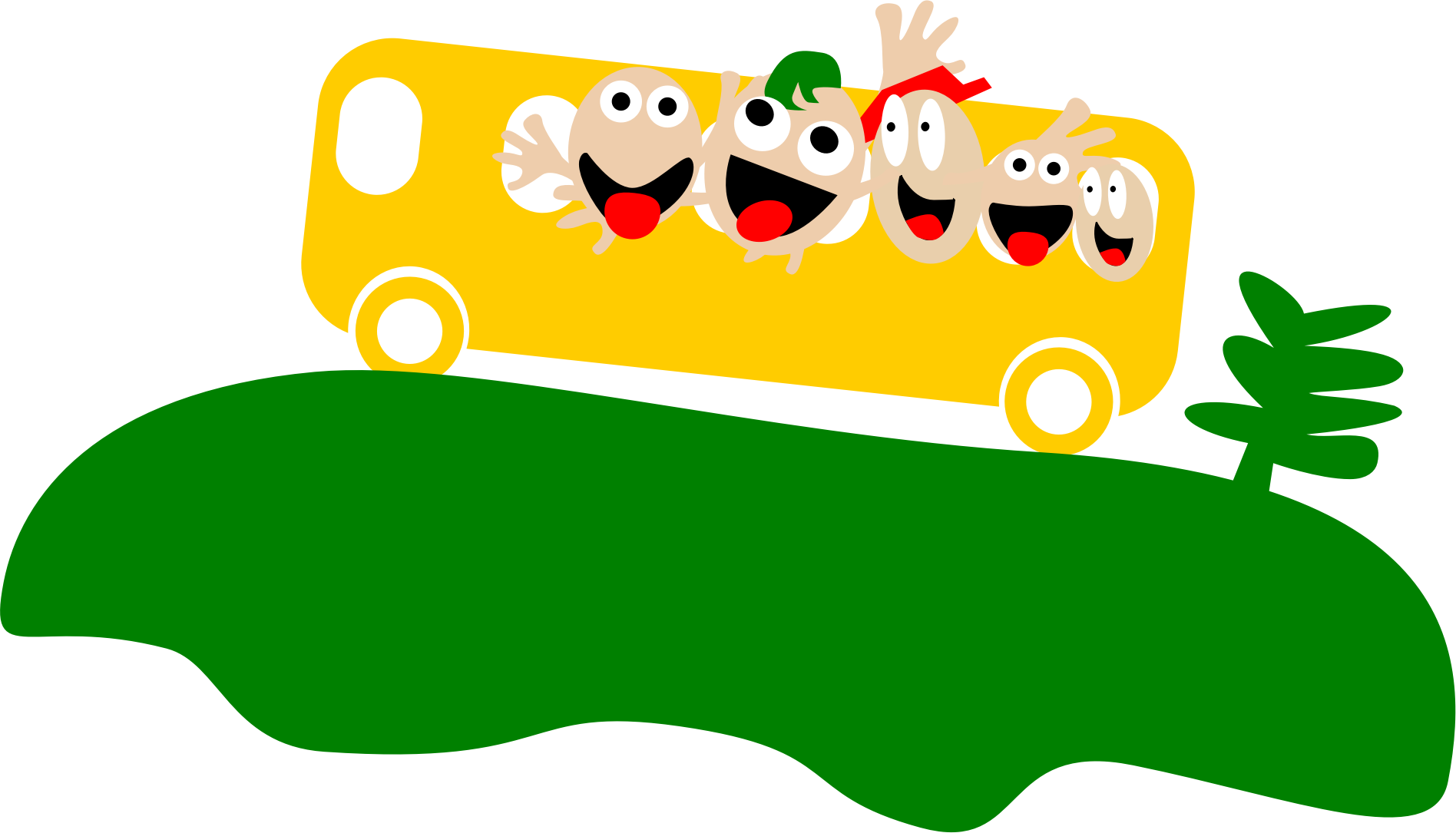 Happy kids in the bus free image download
