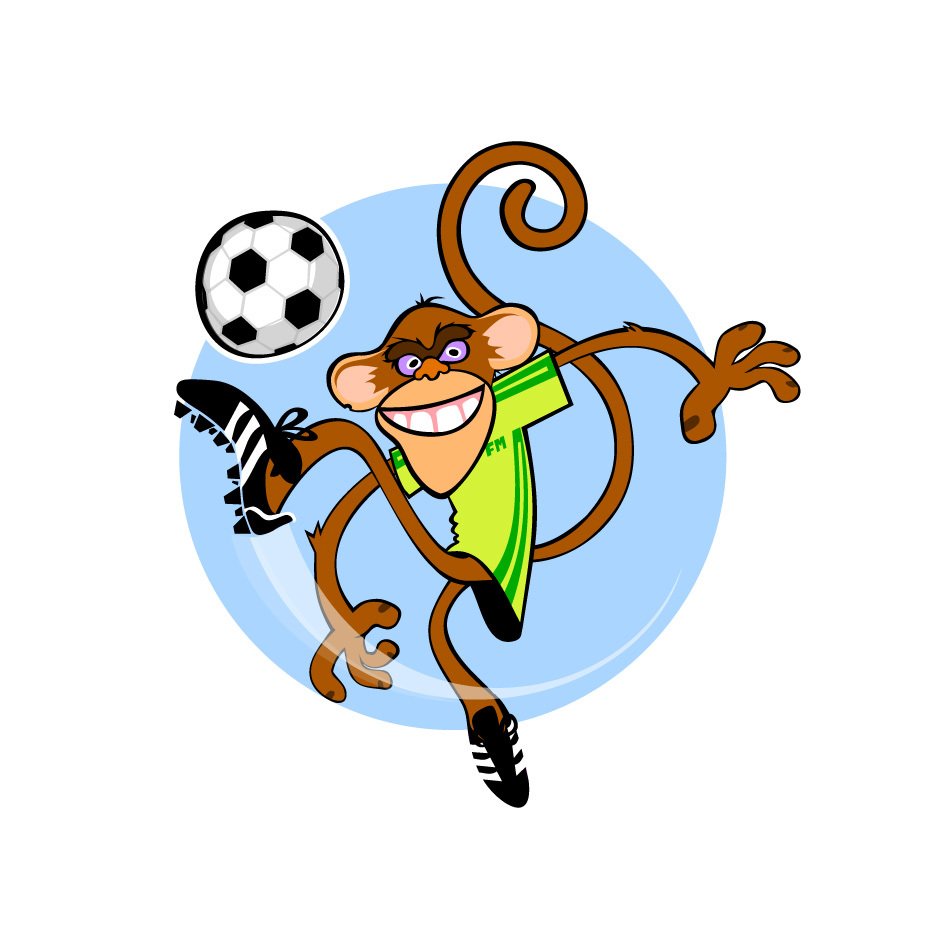 İllustration of Monkey With Football free image download