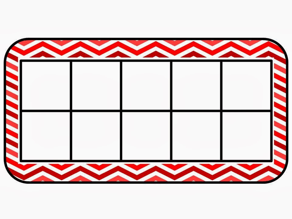 Empty Tens Frames red white Clip Art free image download