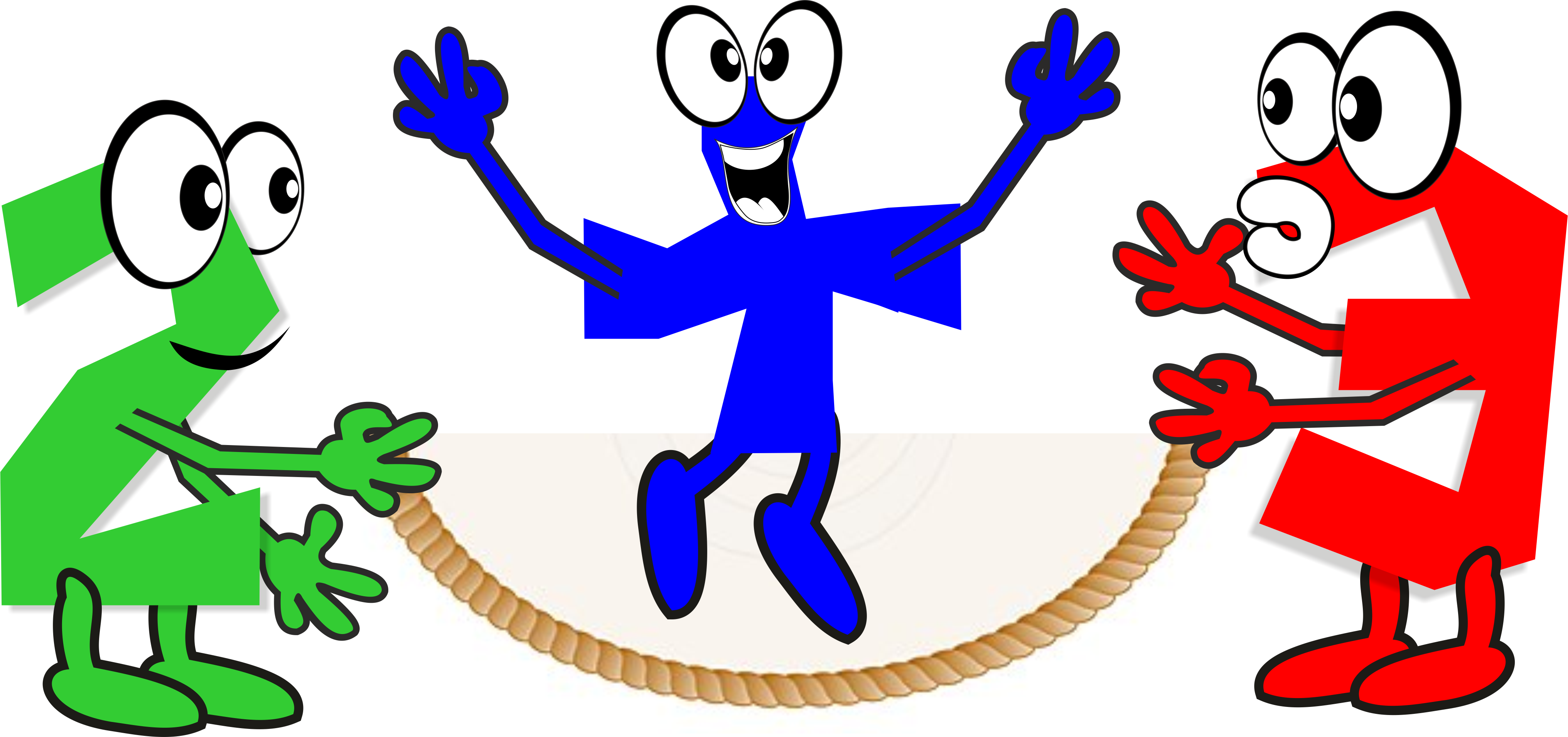 Clipart of multicolored numbers jump over rope free image download