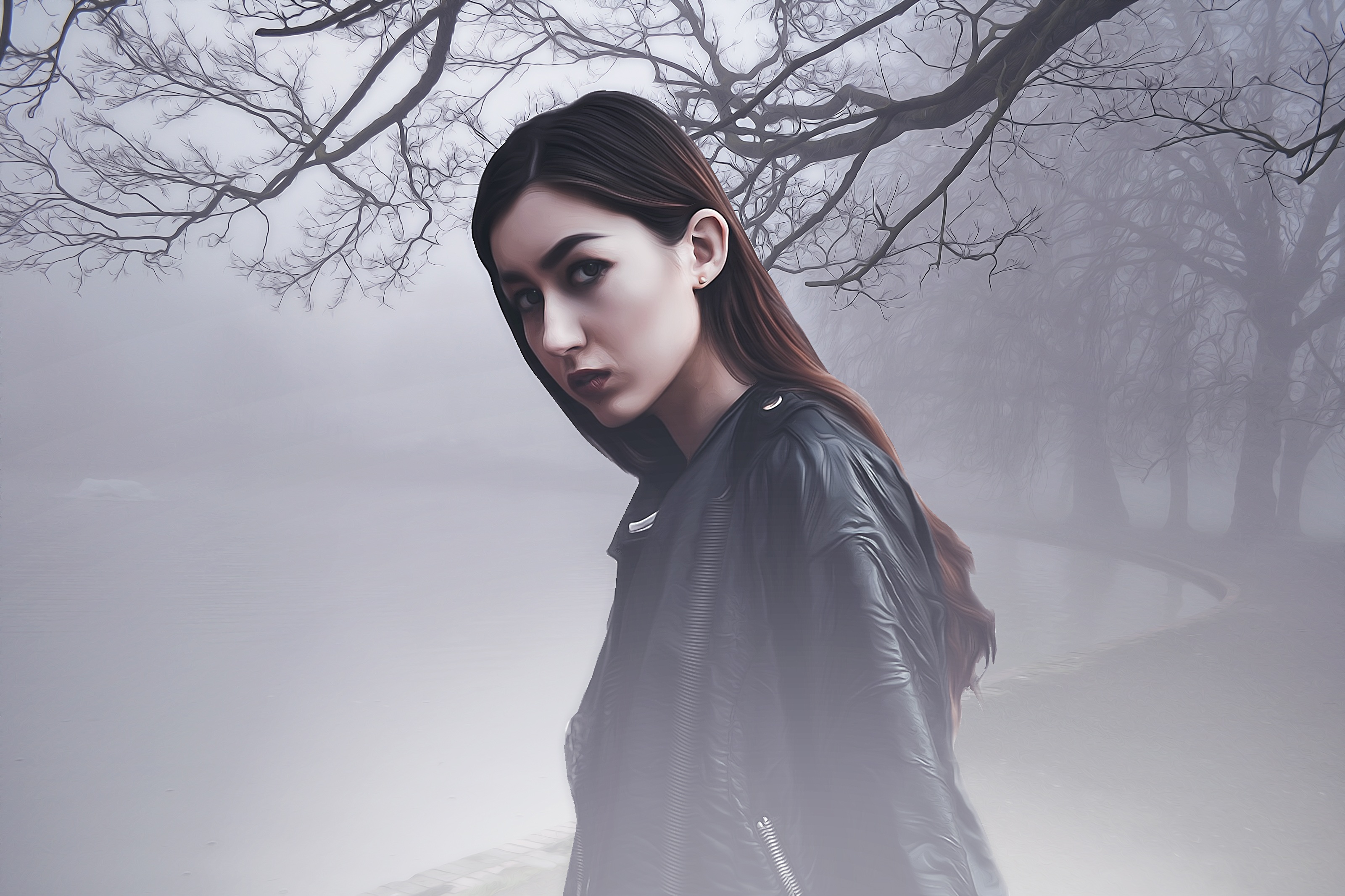Portrait of a woman in mist free image download