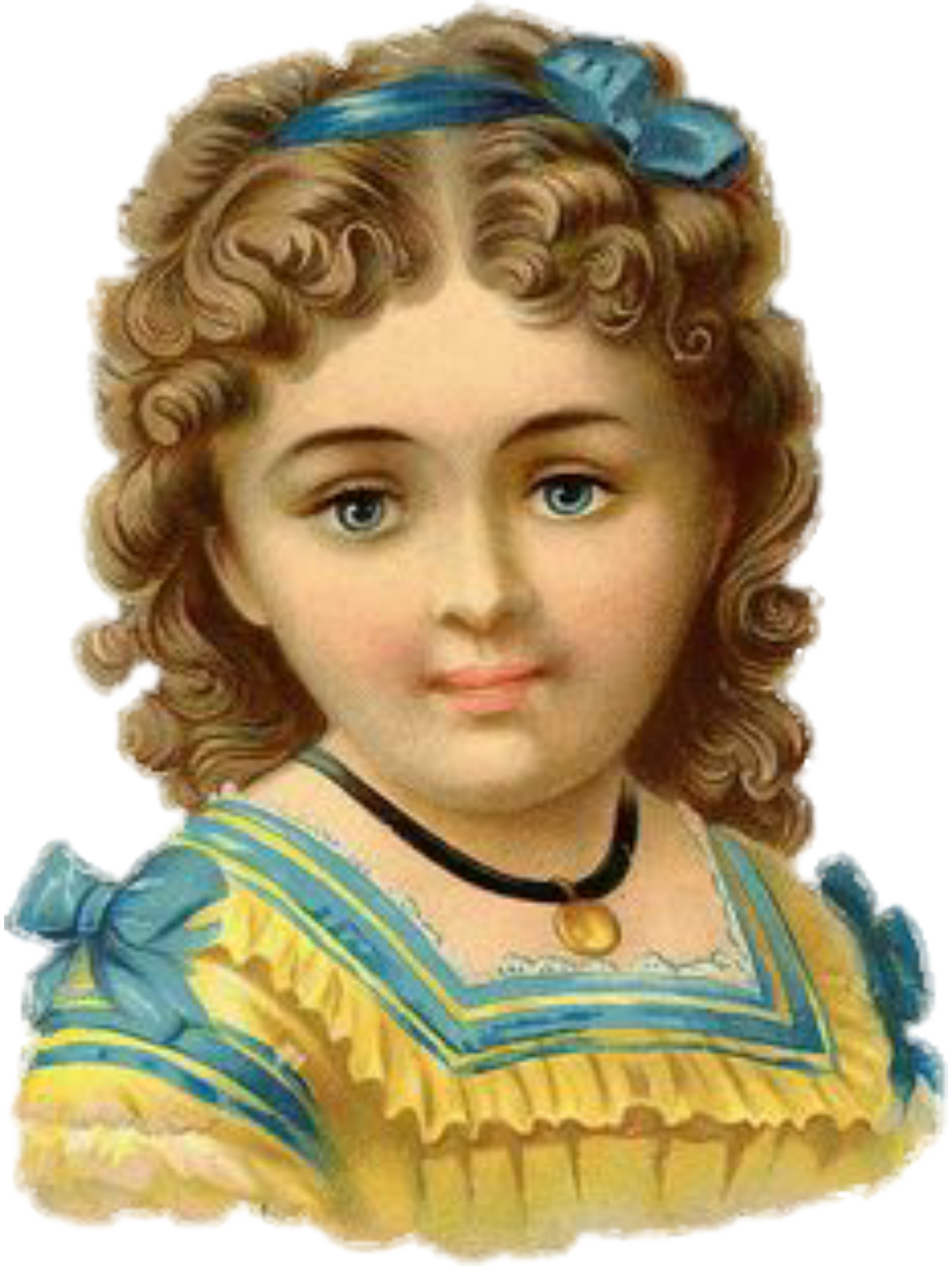 Drawing of the vintage cute victorian girl free image download