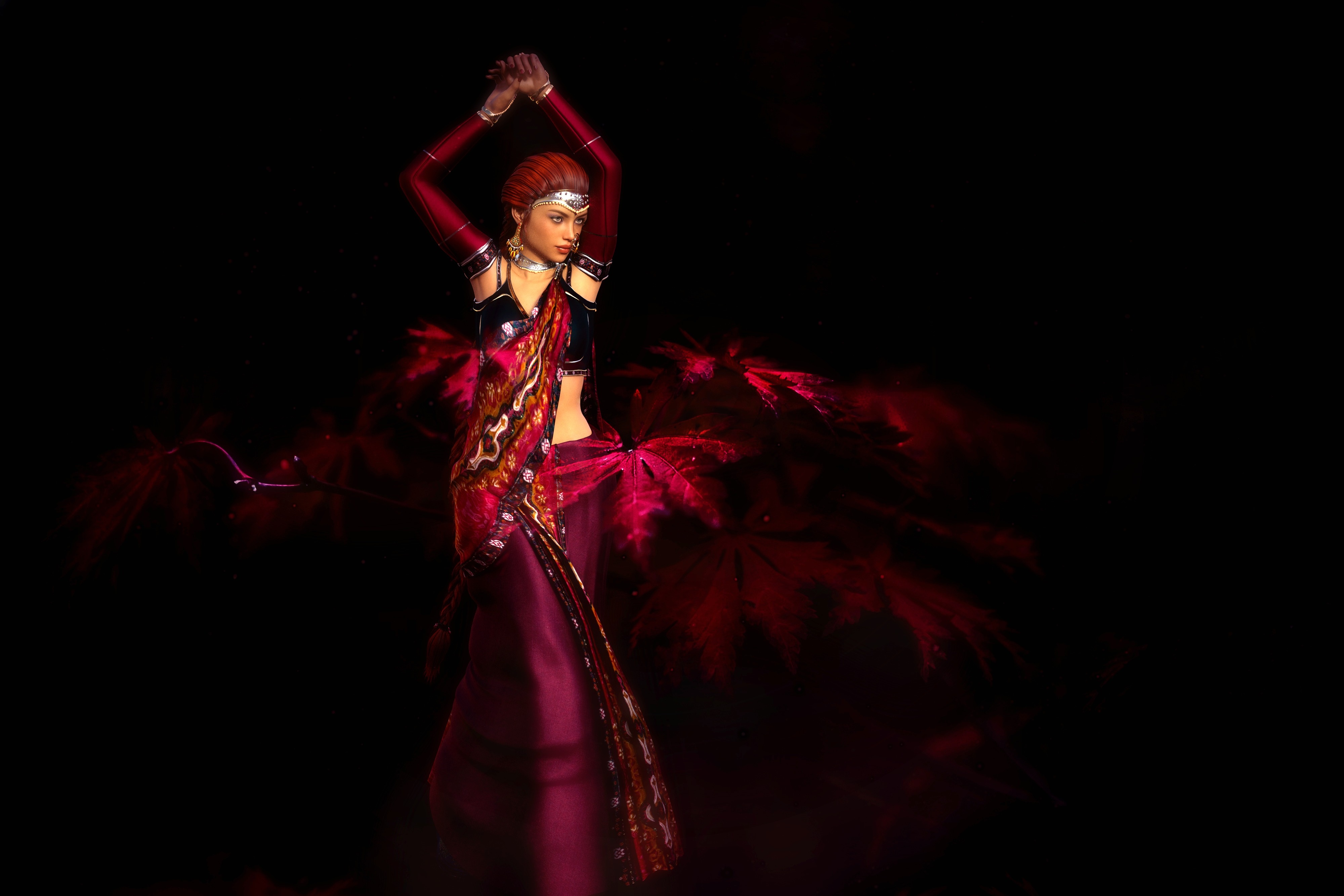 Fantasy woman dancer in costume free image download