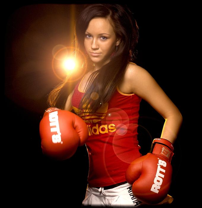 Boxer girl in red gloves free image download