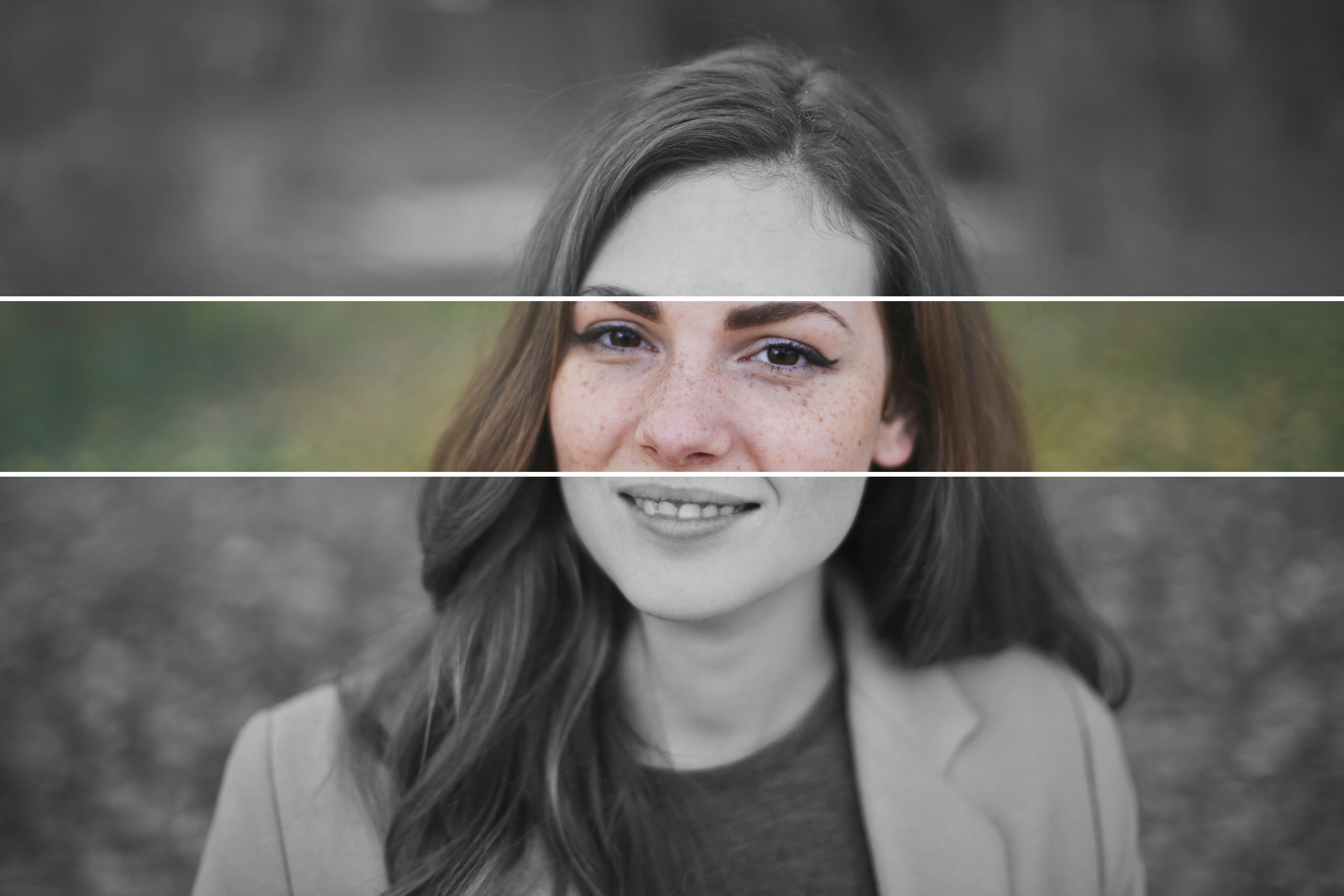 Beautiful woman in fragmentary portrait free image download