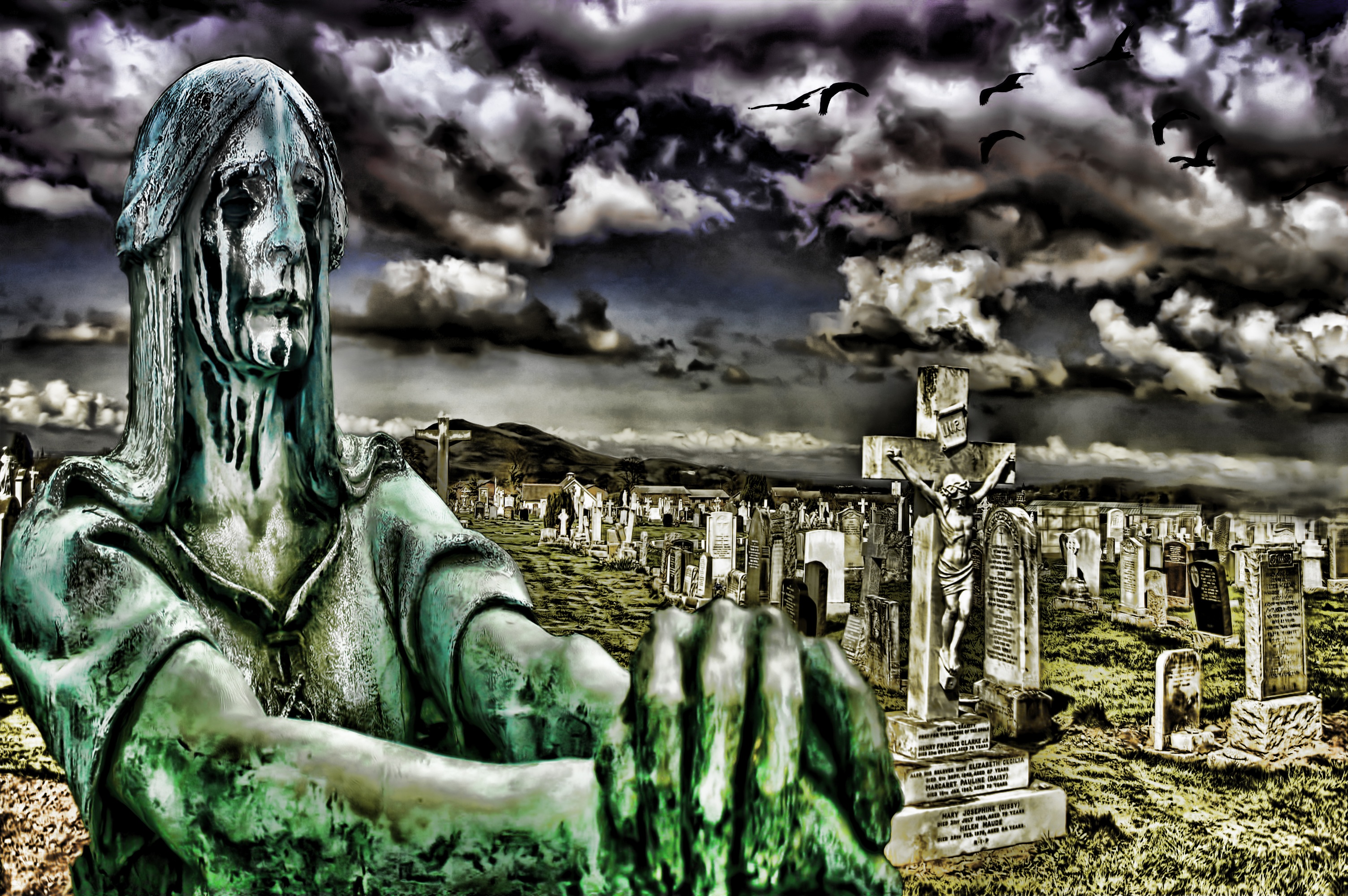 Weird graveyard cemetery free image download