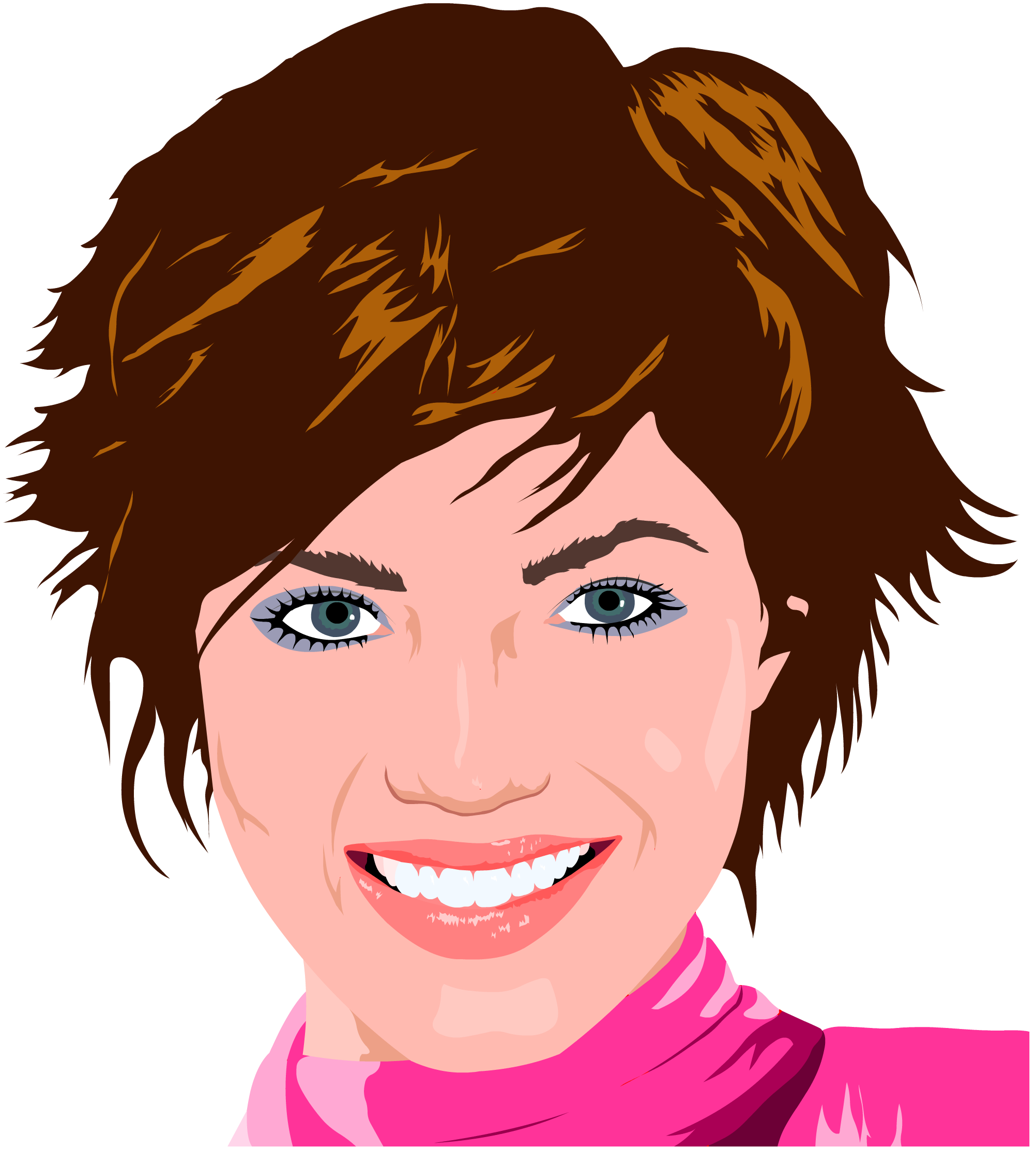 Pixie hair smile girl drawing free image download