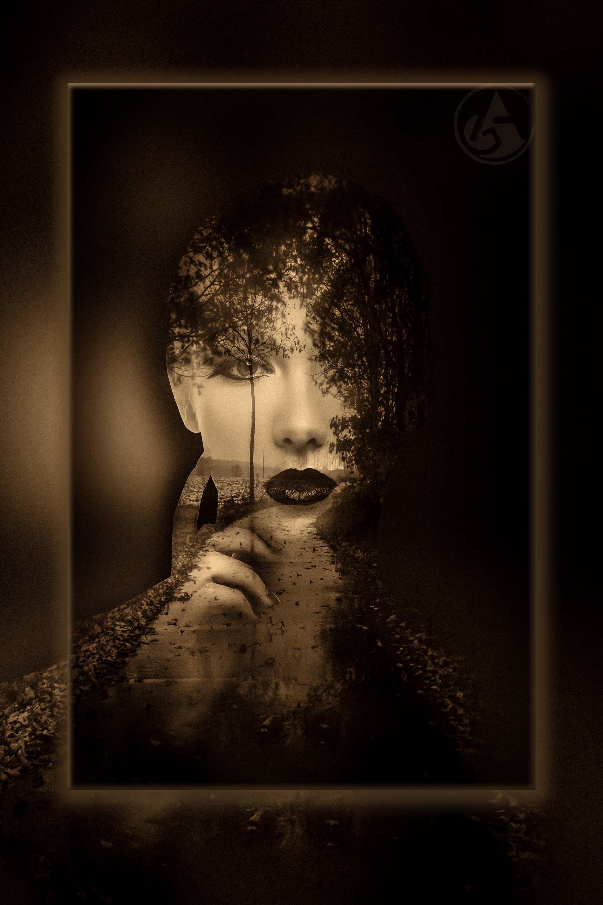 Portrait of stylish woman and autumn road free image download