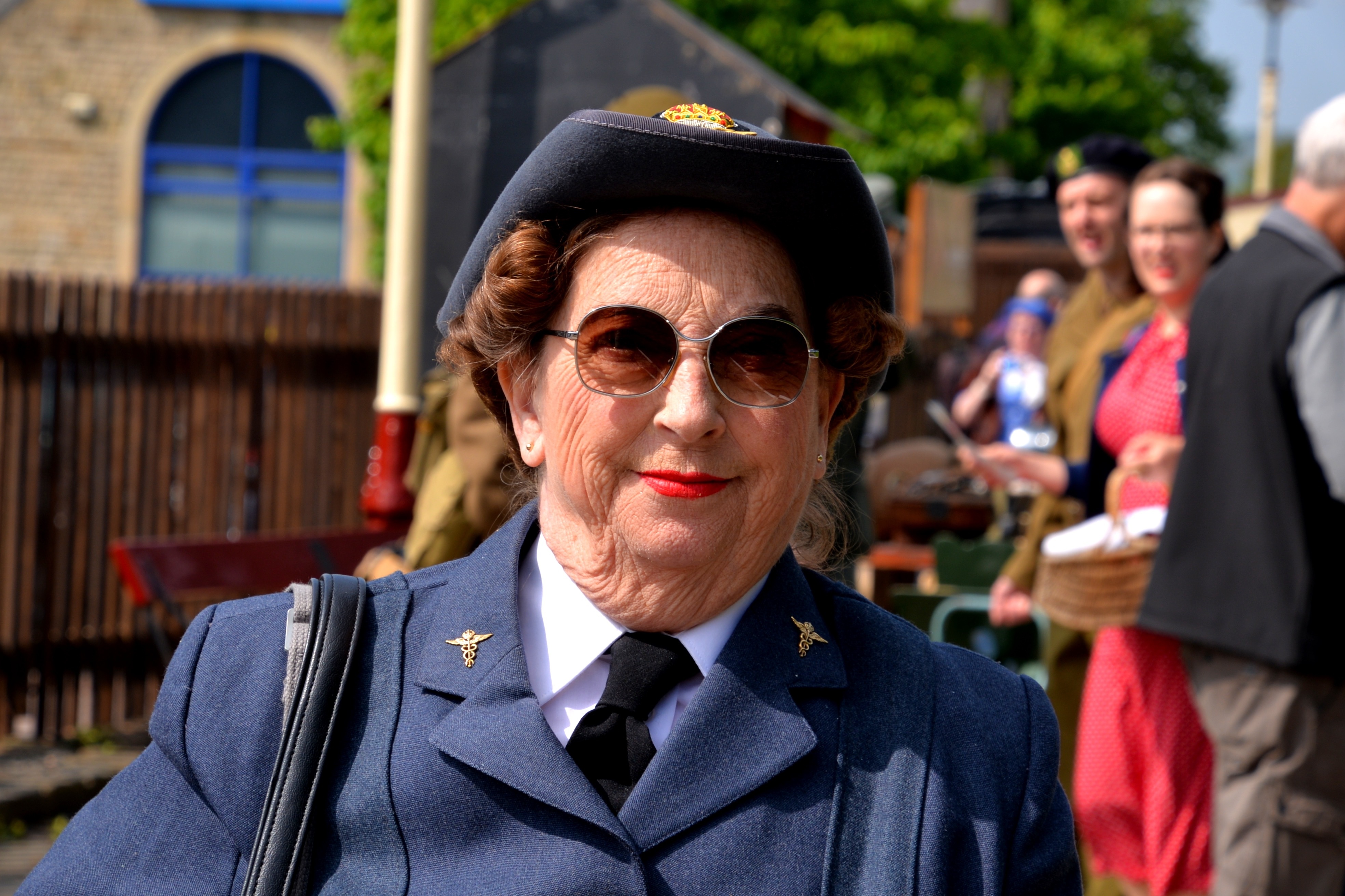 Woman in vintage police uniform free image download