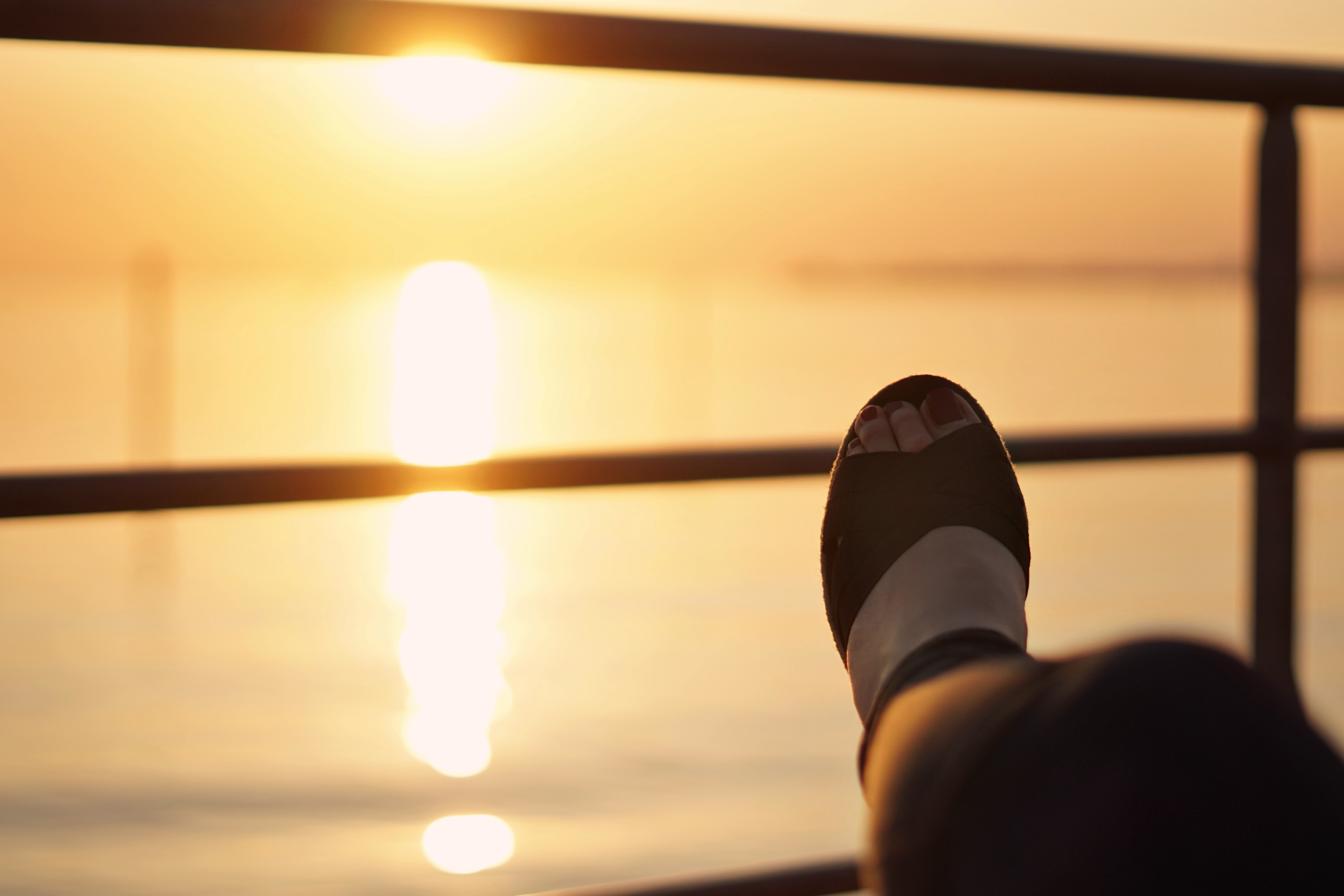 Sunset Human Reflection free image download