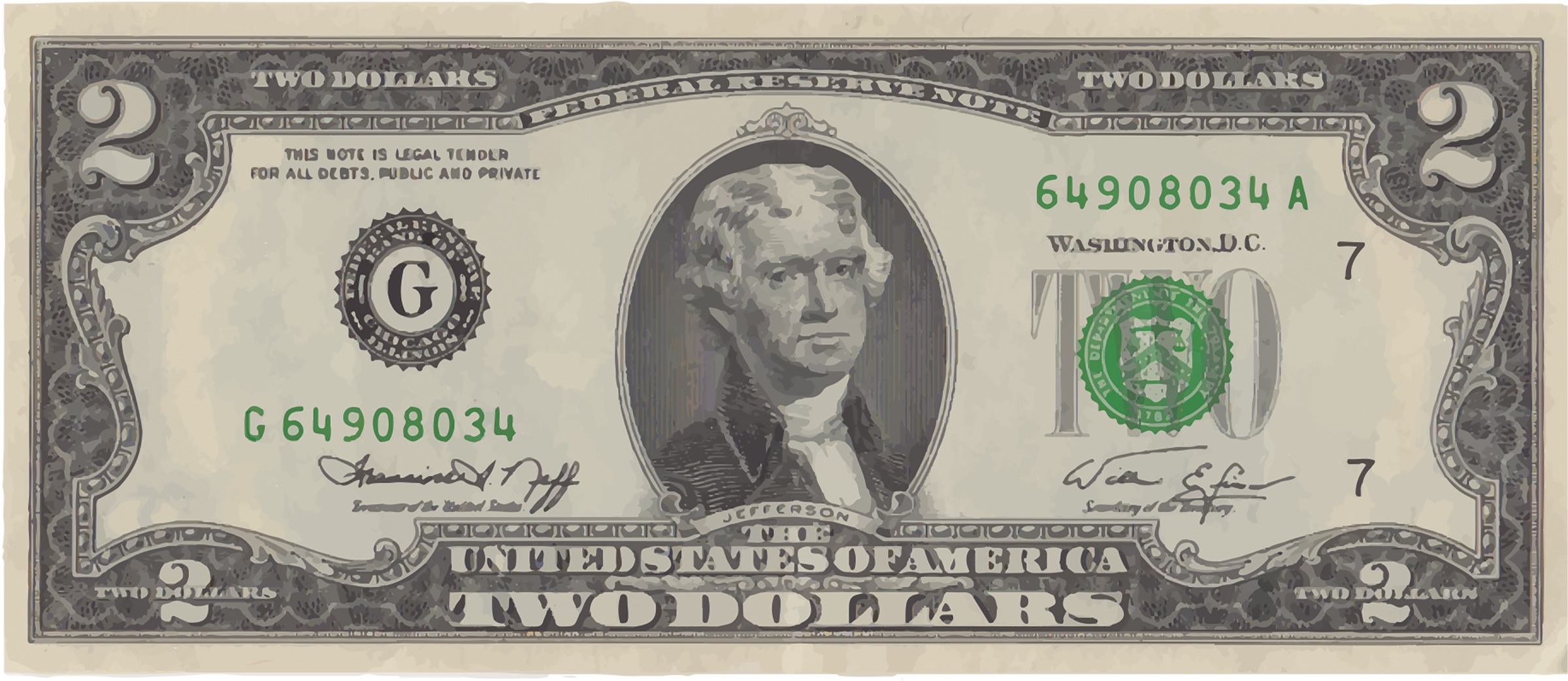 Two dollar banknote free image download