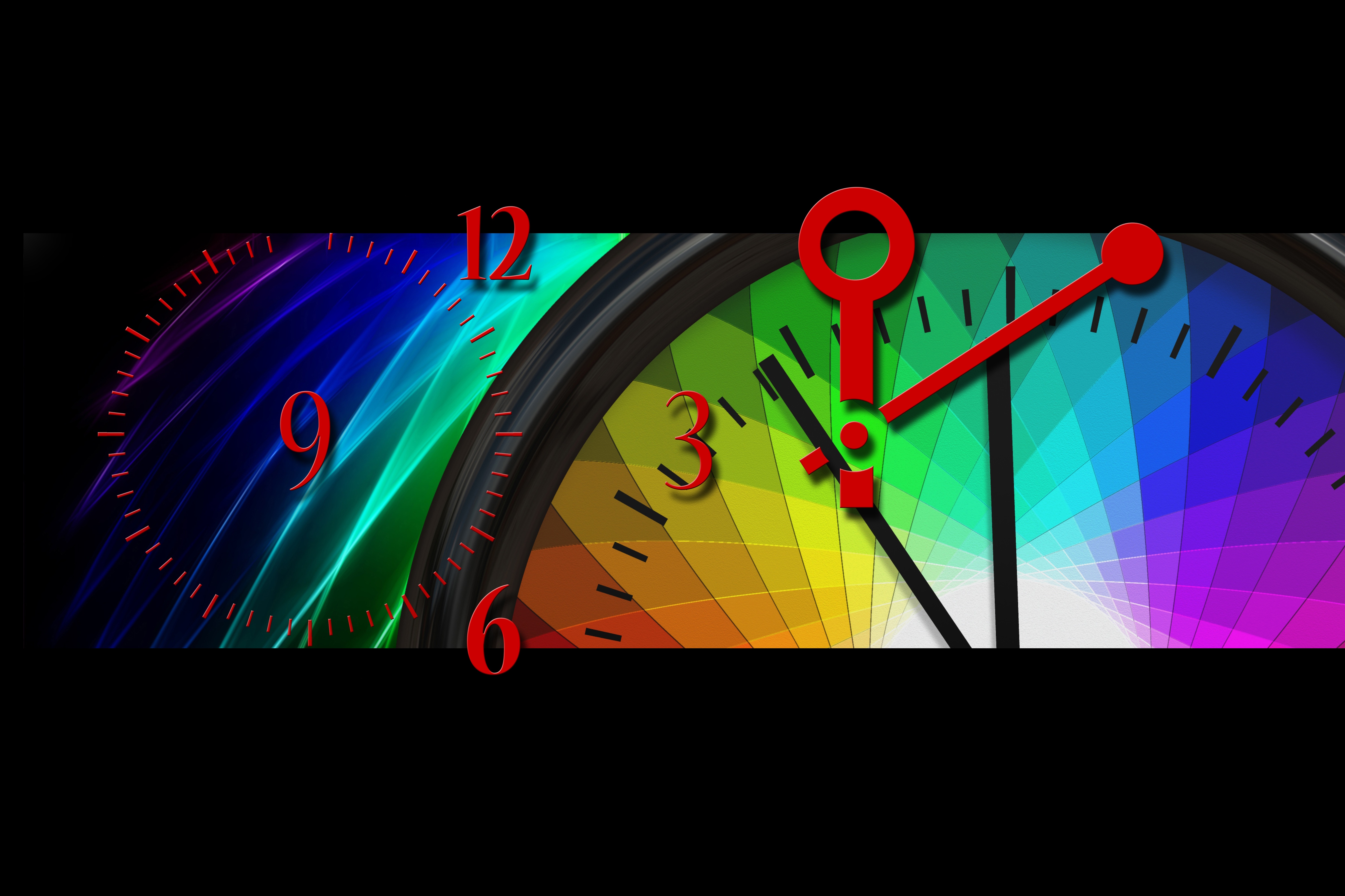 Clock face wave present year drawing free image download