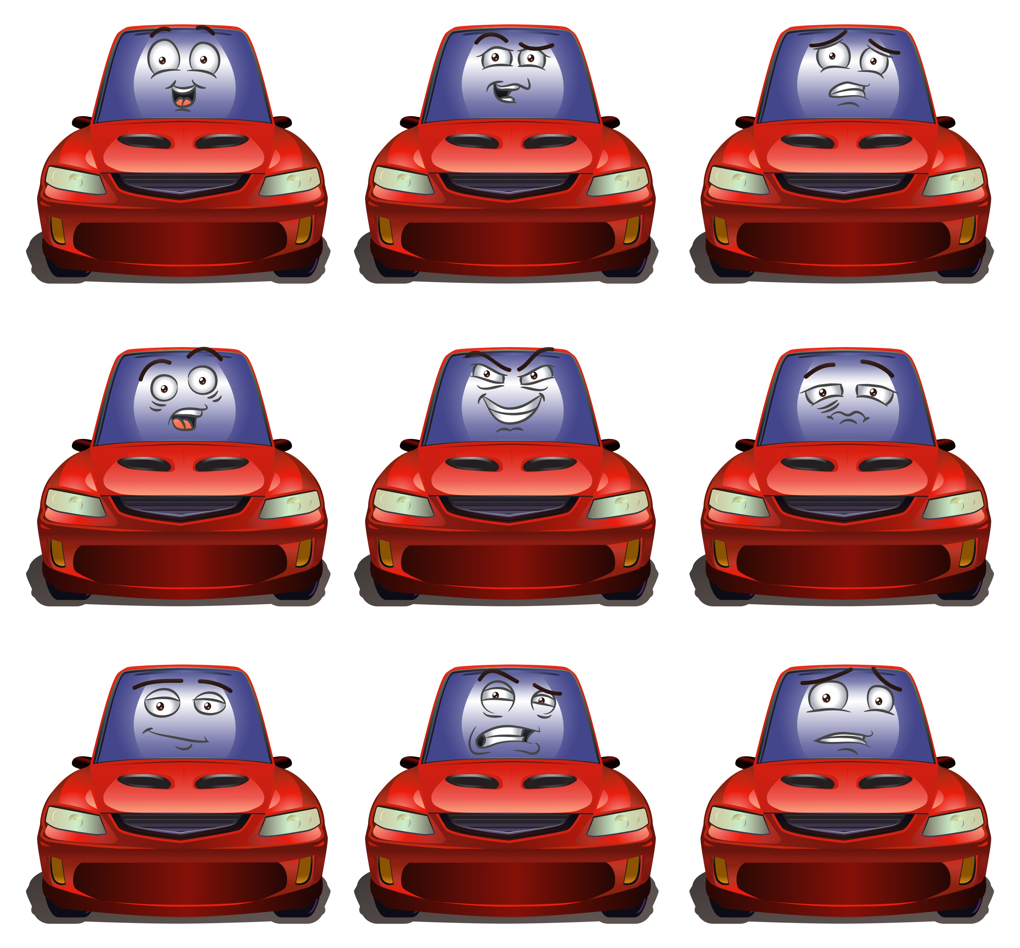 Toy cars with various emotions free image download