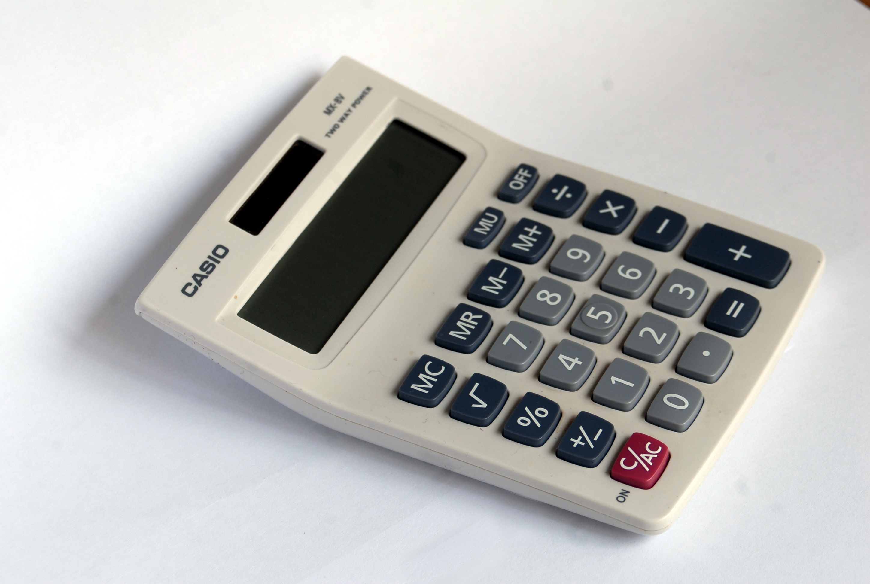 Calculator casio on white background free image download