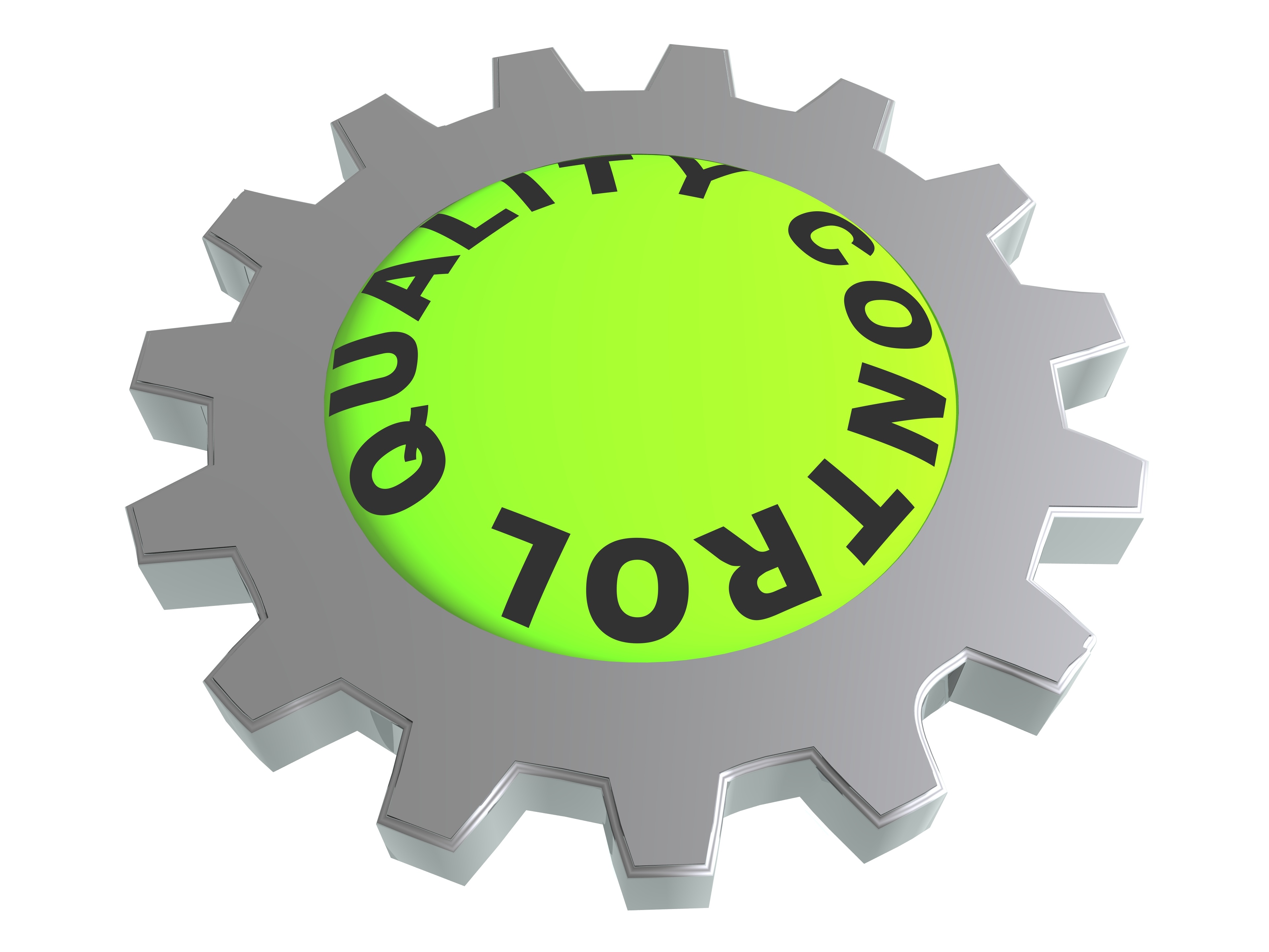 Quality control button on white background free image download