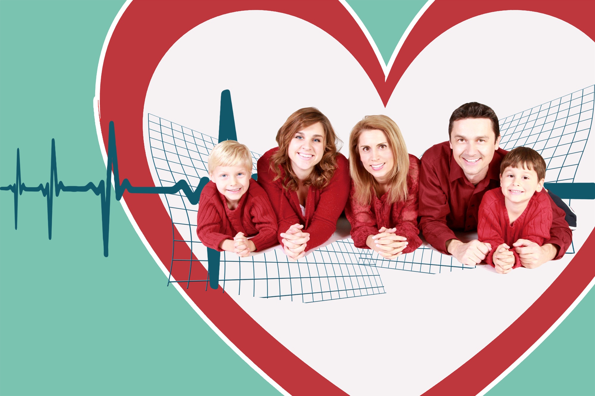 Family health heart banner free image download