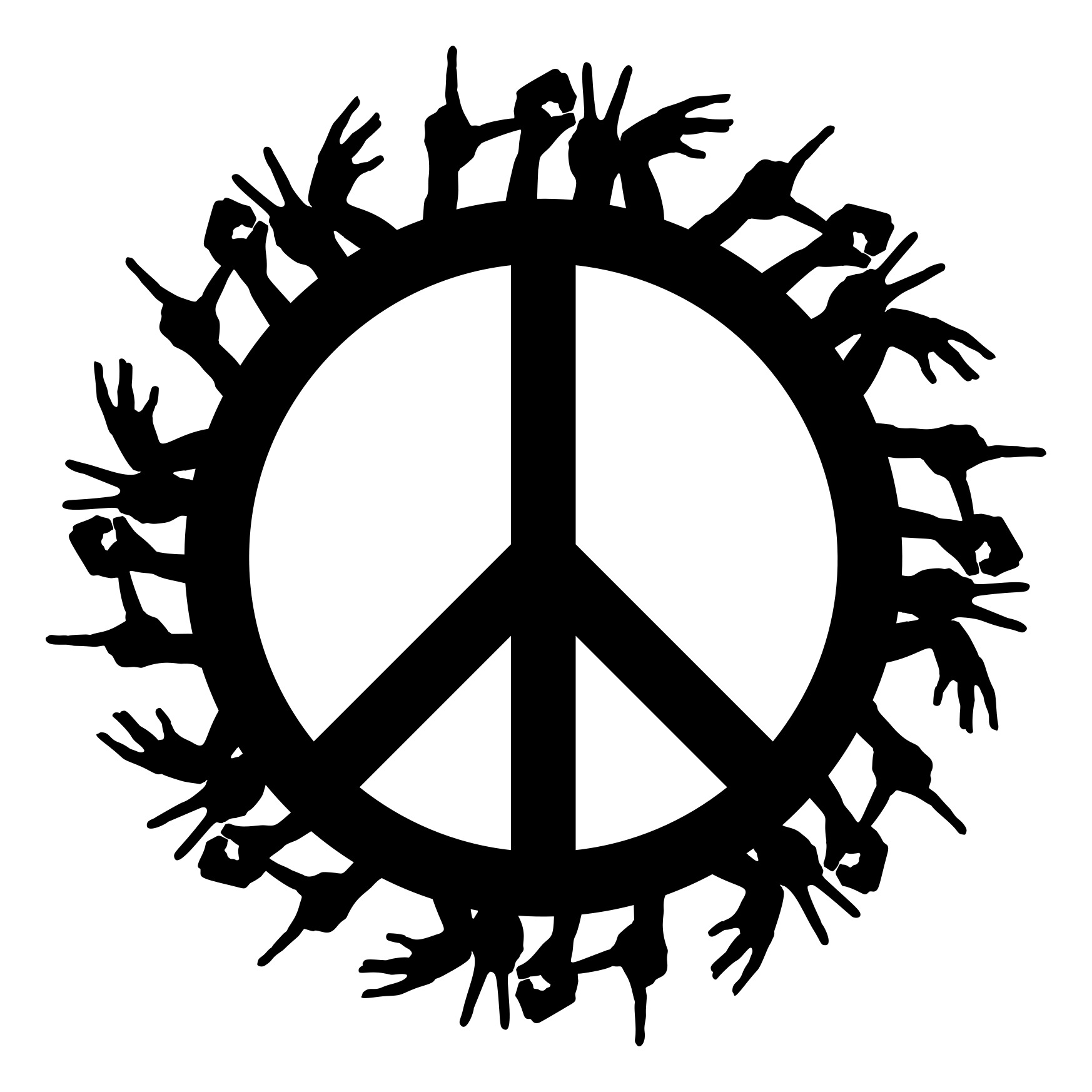Love, hands around peace symbol drawing free image download