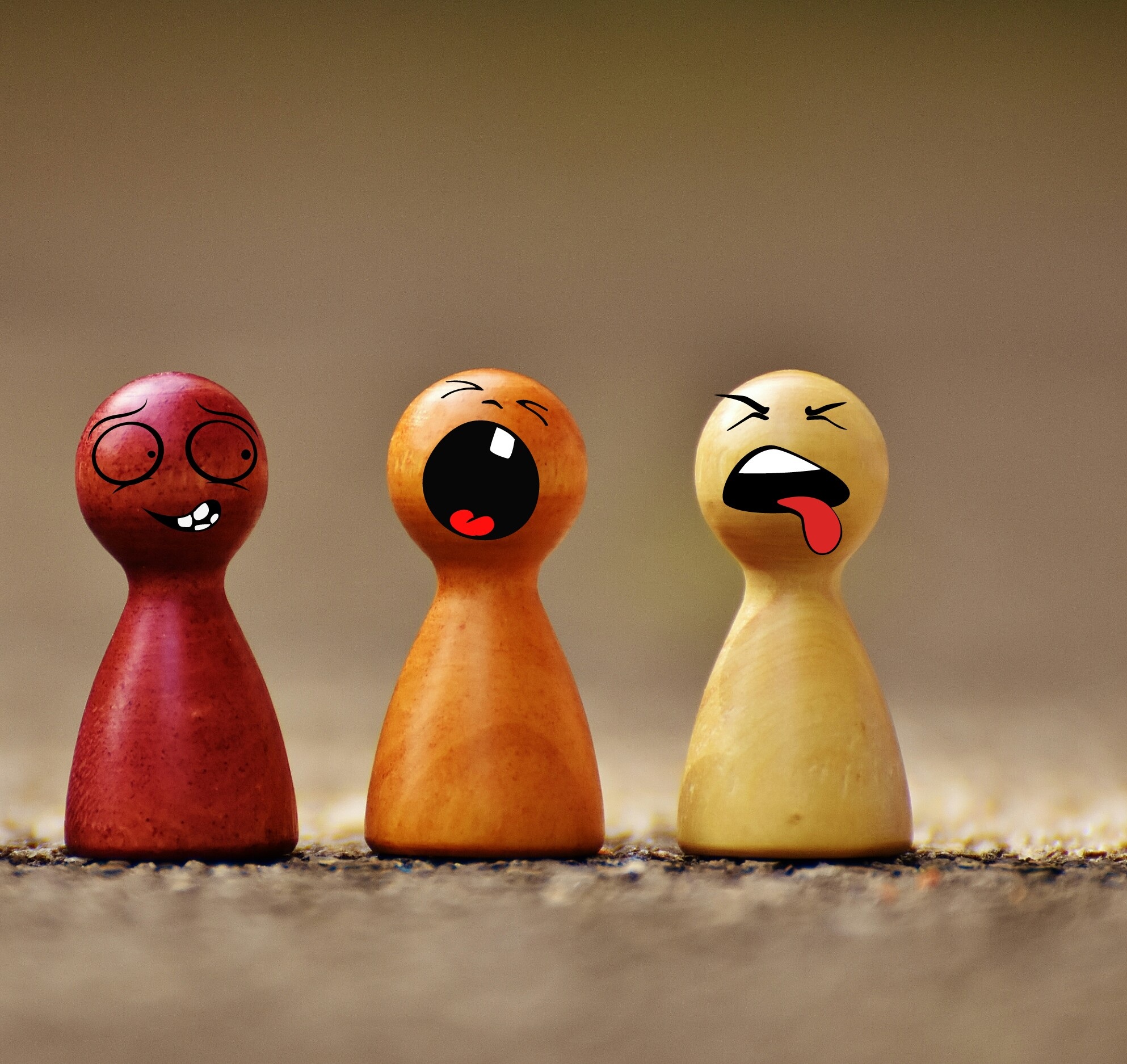 Closeup view of play stone smilies funny figures free image download