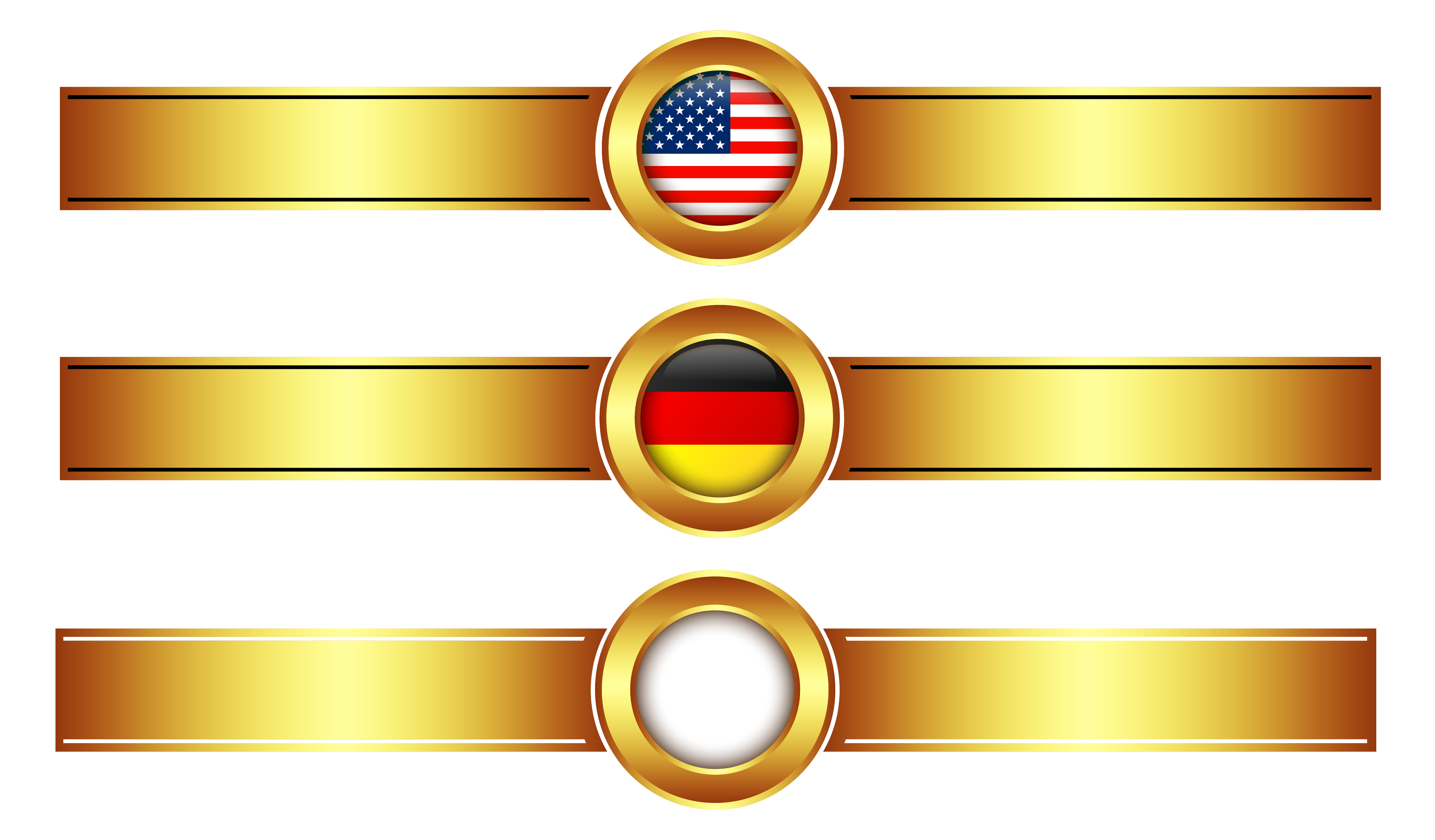 Gold ribbons with country flags free image download