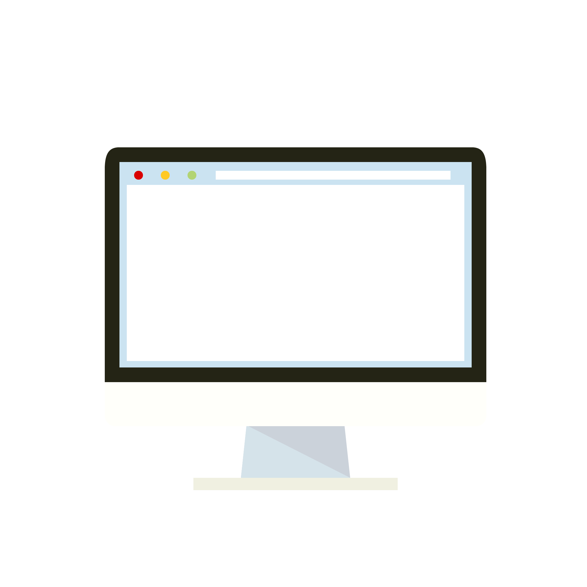 Blank abstract window of application on computer monitor, drawing free ...