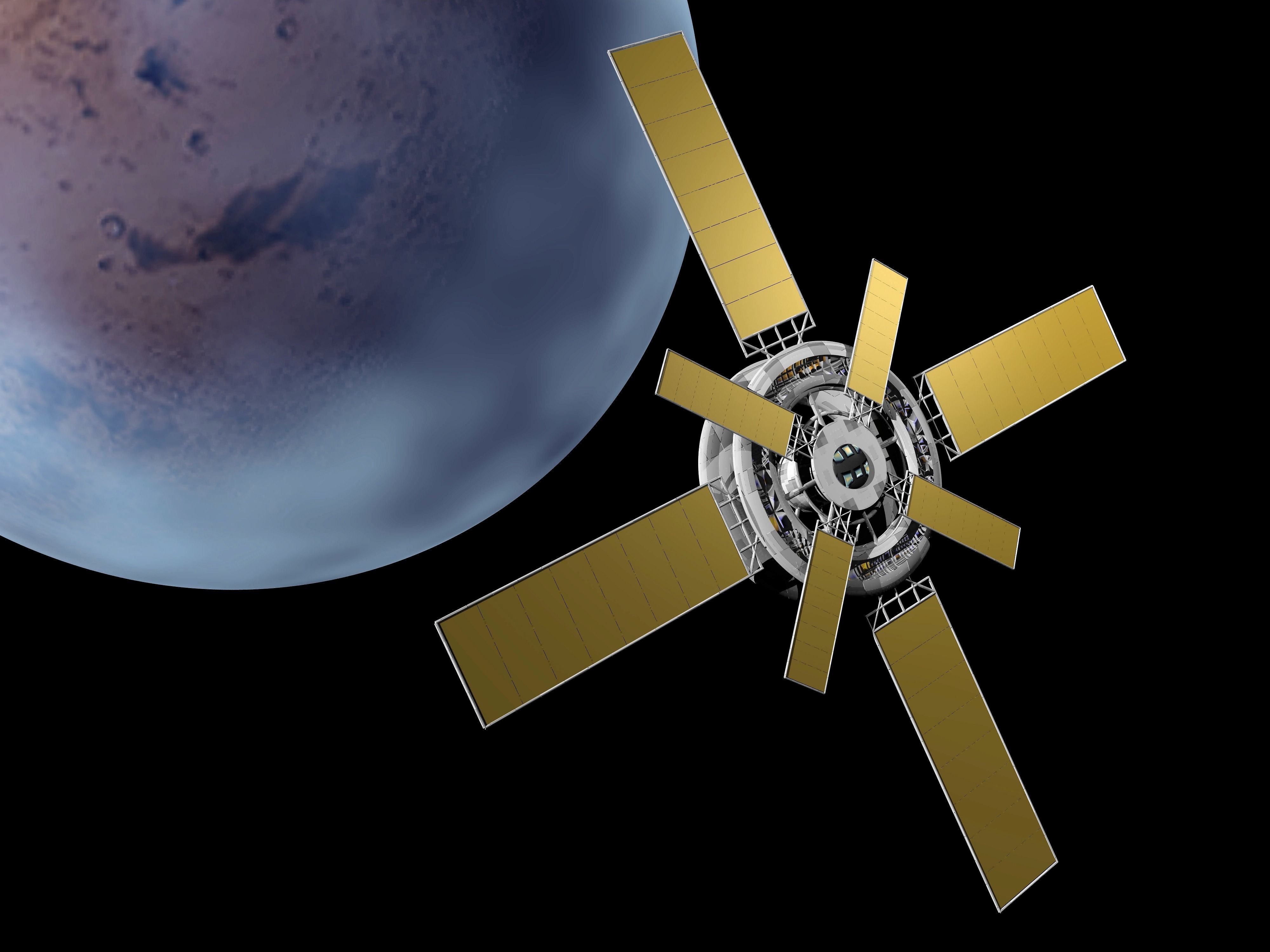 Satellite solar panels space free image download