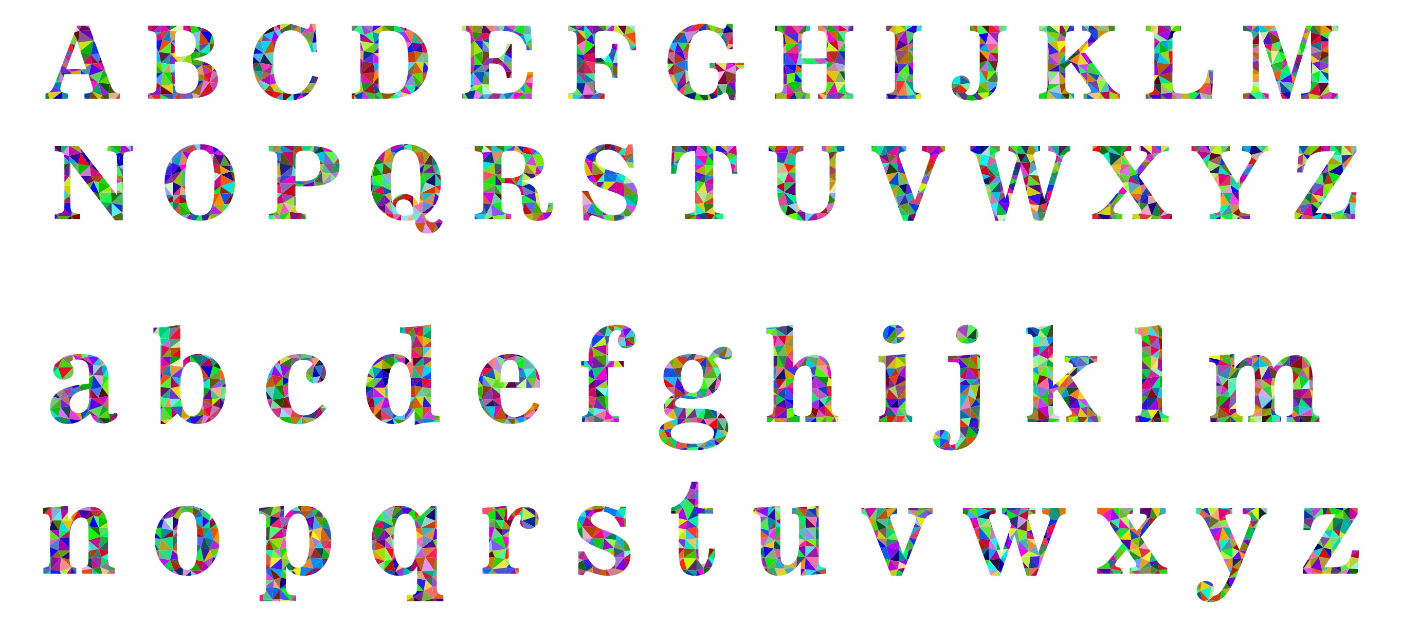 Colorful prismatic chromatic letters free image download