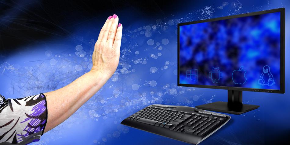 Hand, monitor and computer keyboard free image download