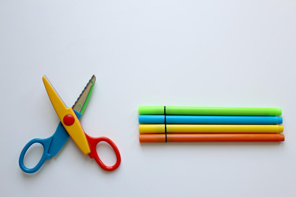 Colour Pencils and Scissors free image download