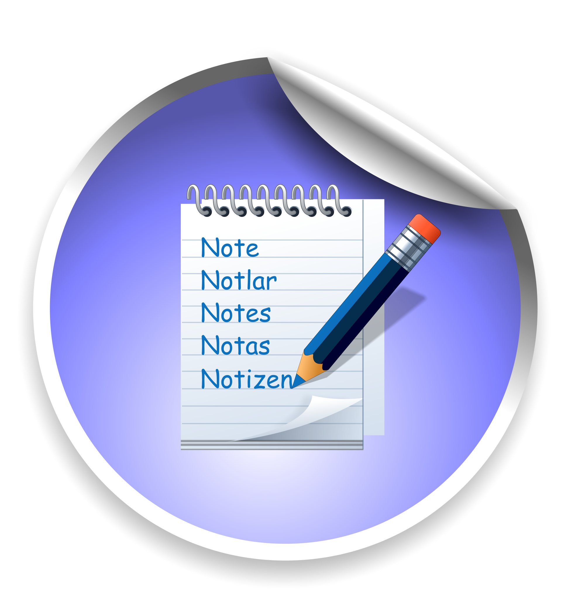 Writing In A Notebook On A Sticker Free Image Download