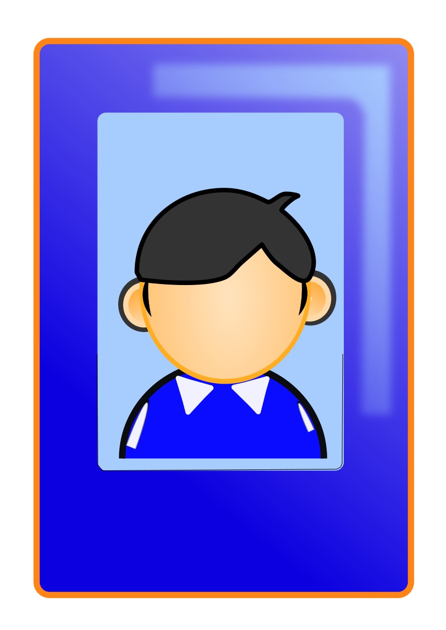 Blue and orange college identity card of a boy, on clipart free image ...