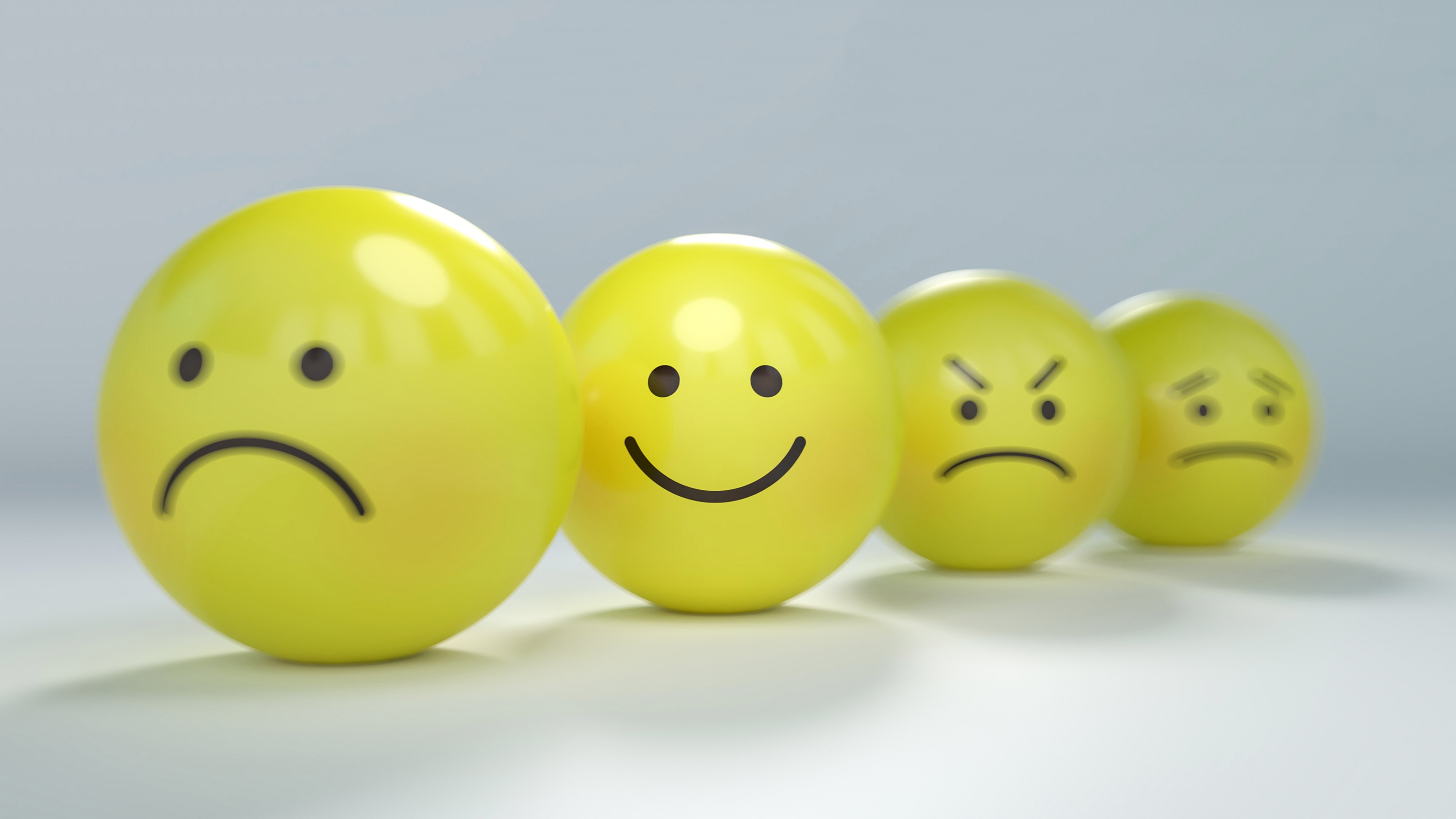 Different emotions on yellow smileys free image download