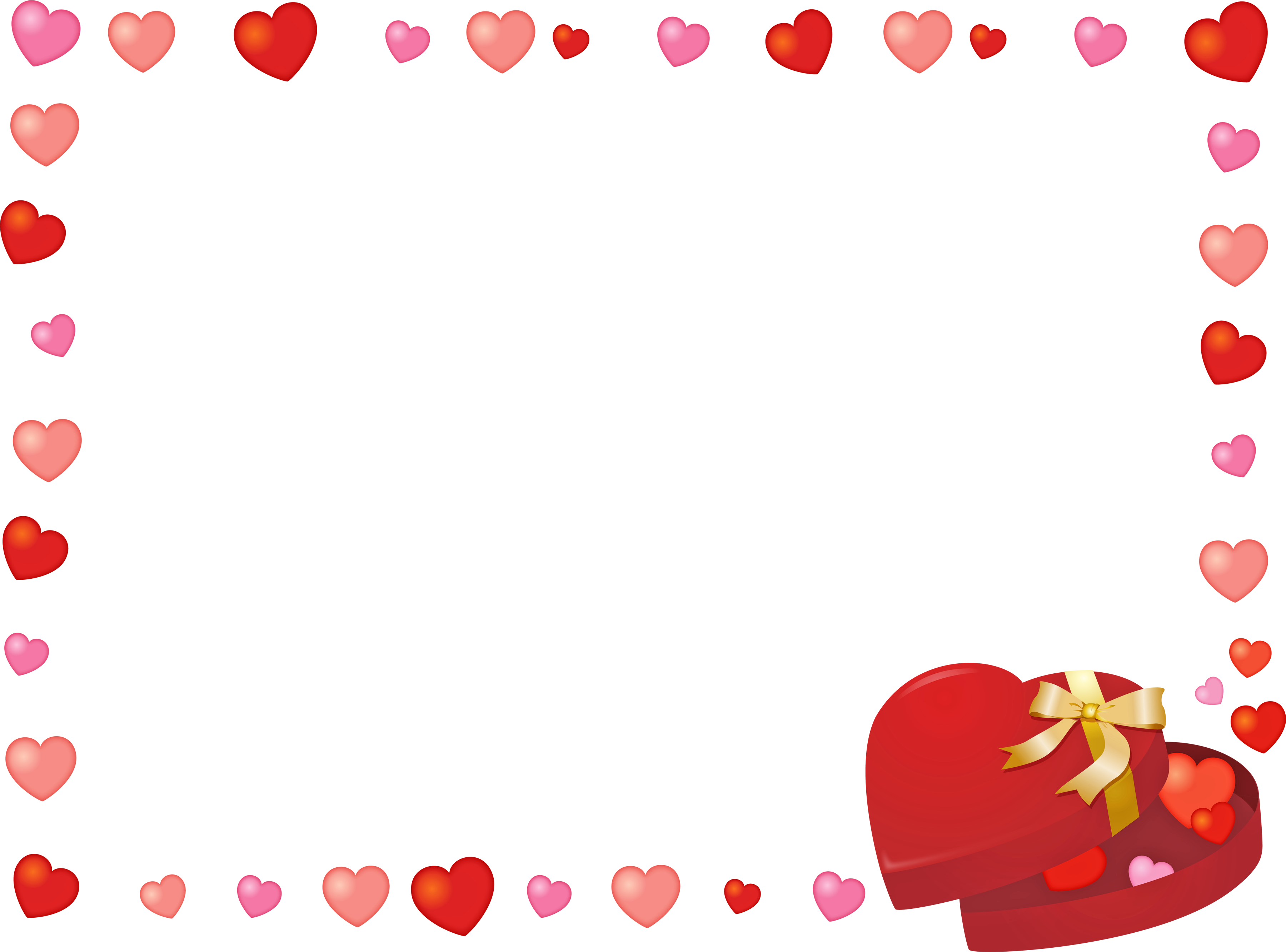 Colorful valentine frame clip art drawing free image download