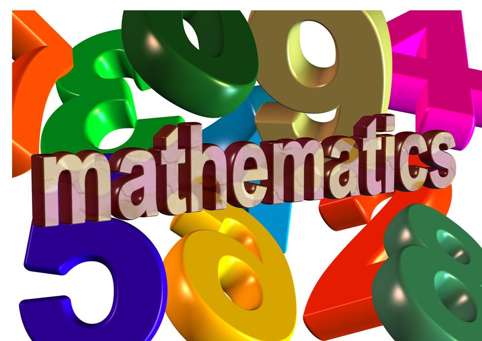 Mathematics and colorful numbers on a white background free image download