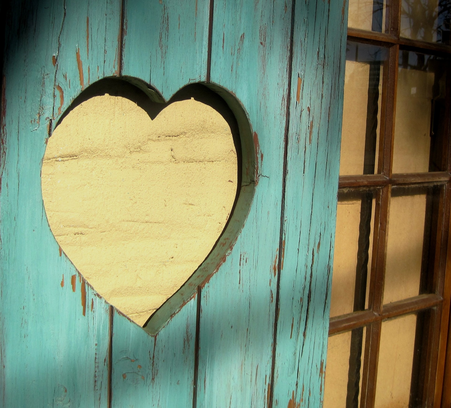 Wooden Cutout Heart Shutter free image download