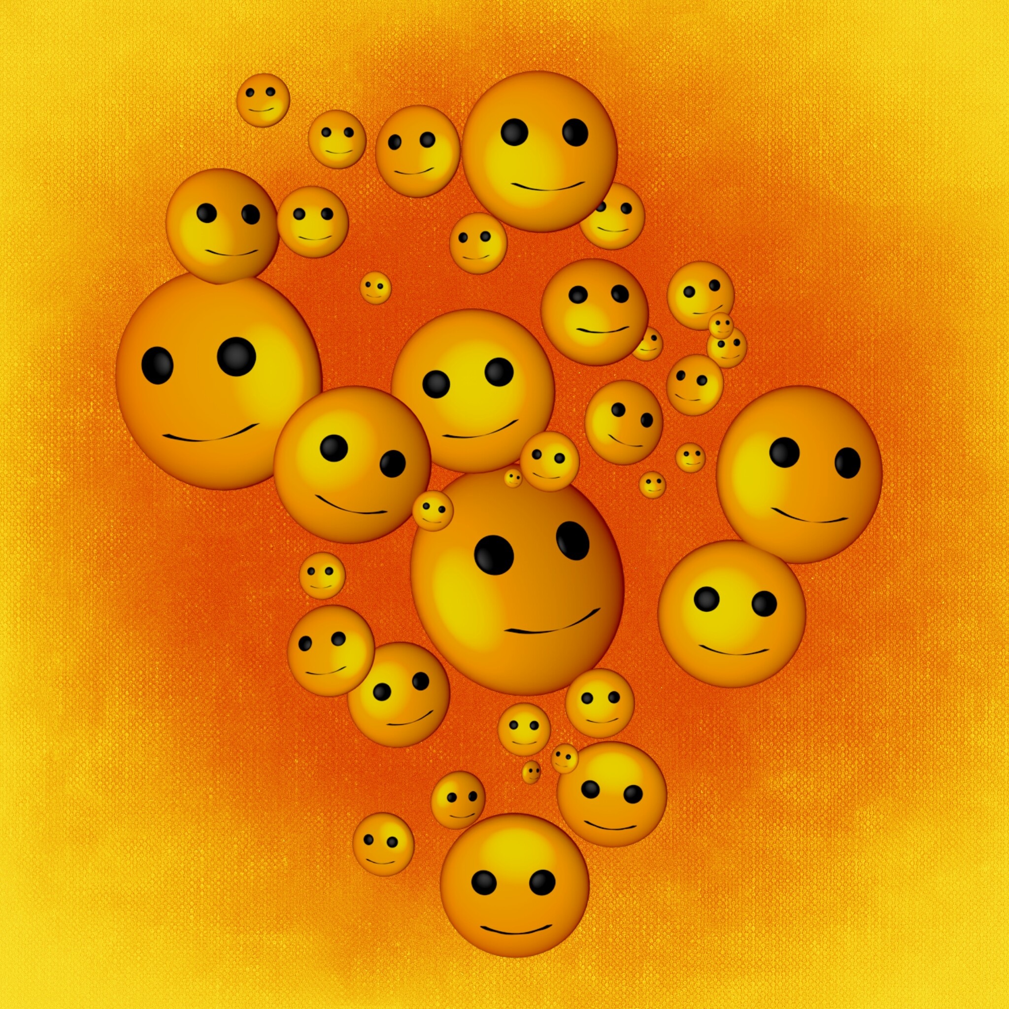 Lot of smiley faces in the air free image download