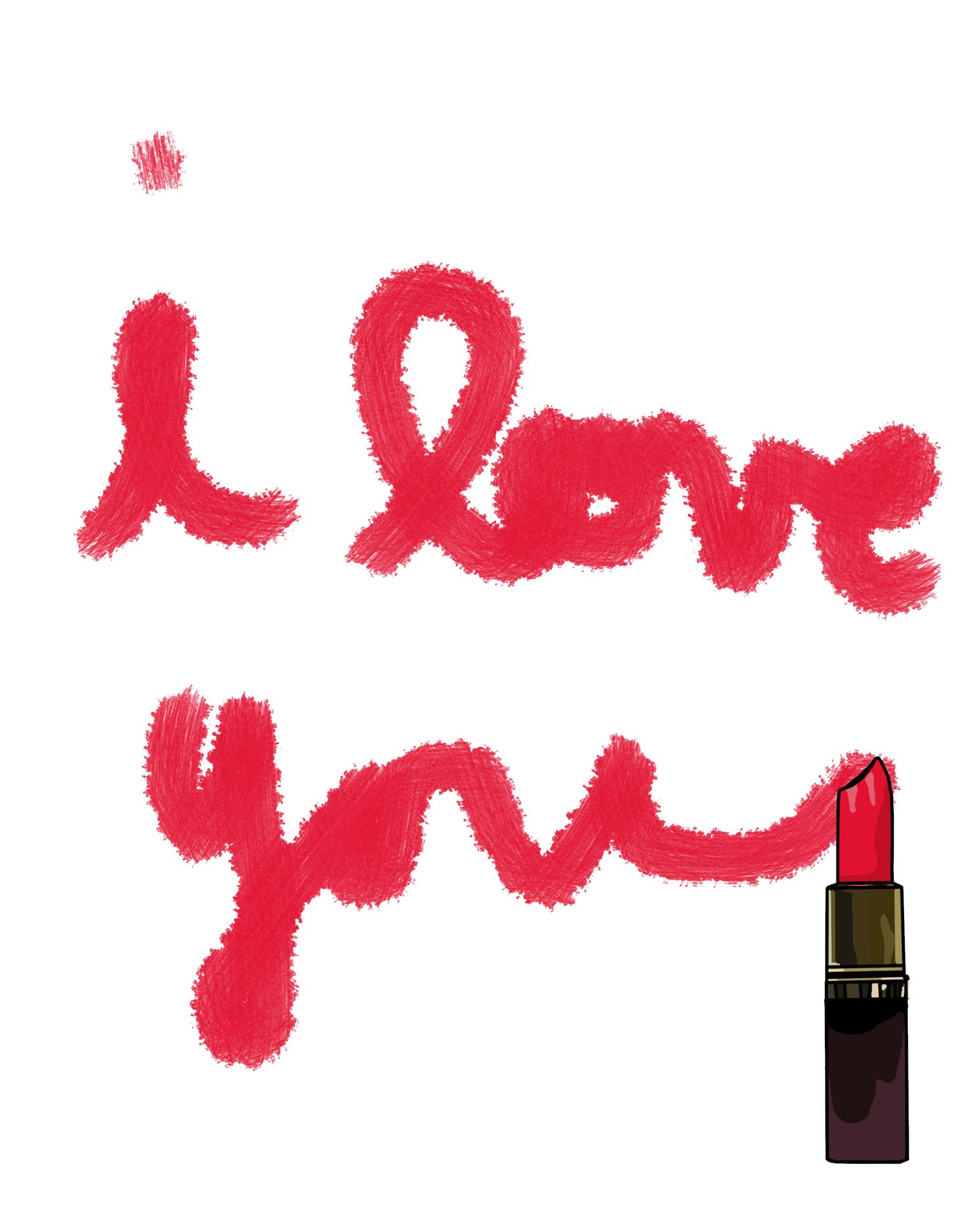 Love you message romance lipstick free image download