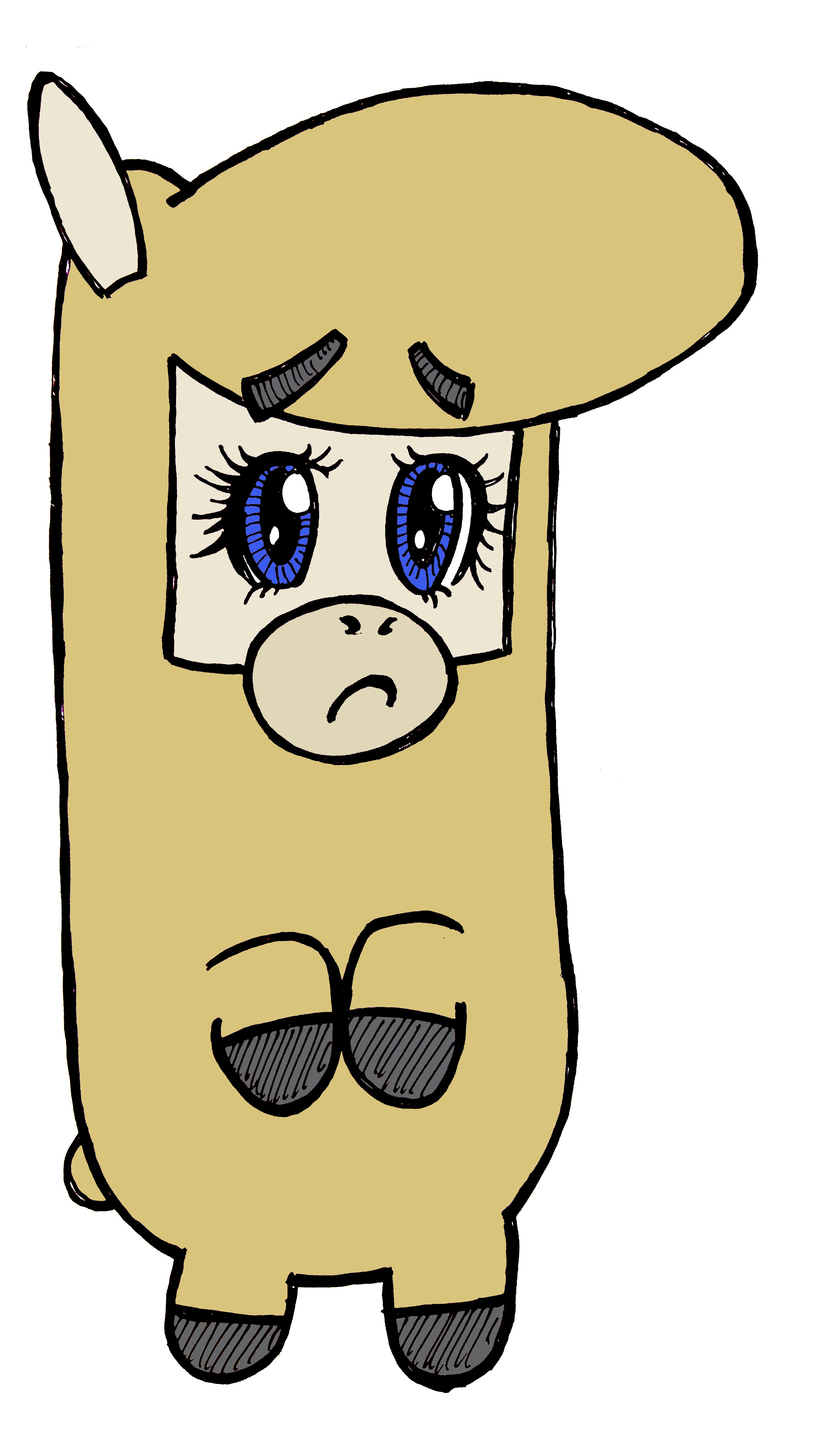 Alpaca cute sad drawing cartoon free image download