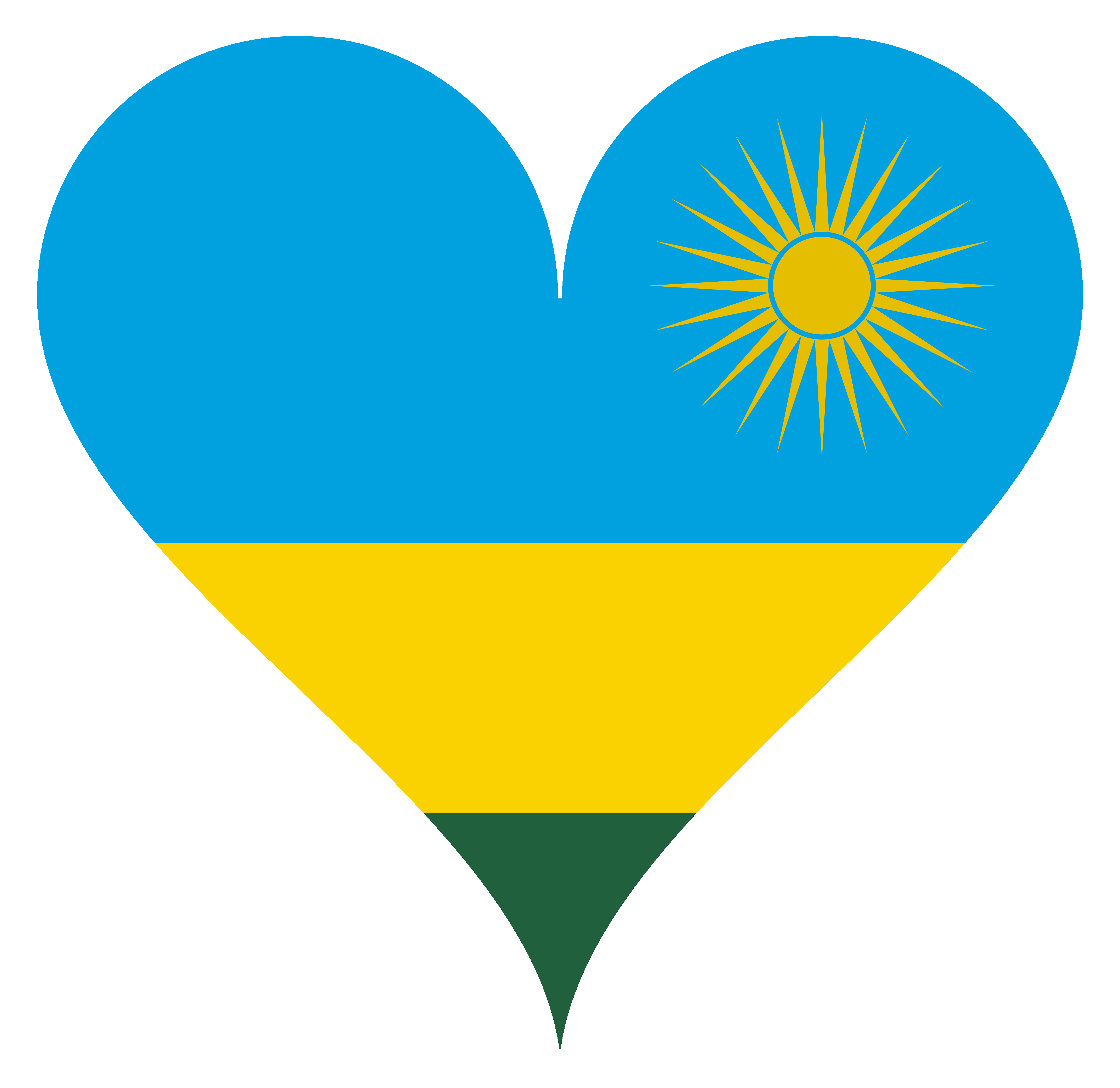 Heart love flag rwanda sun free image download