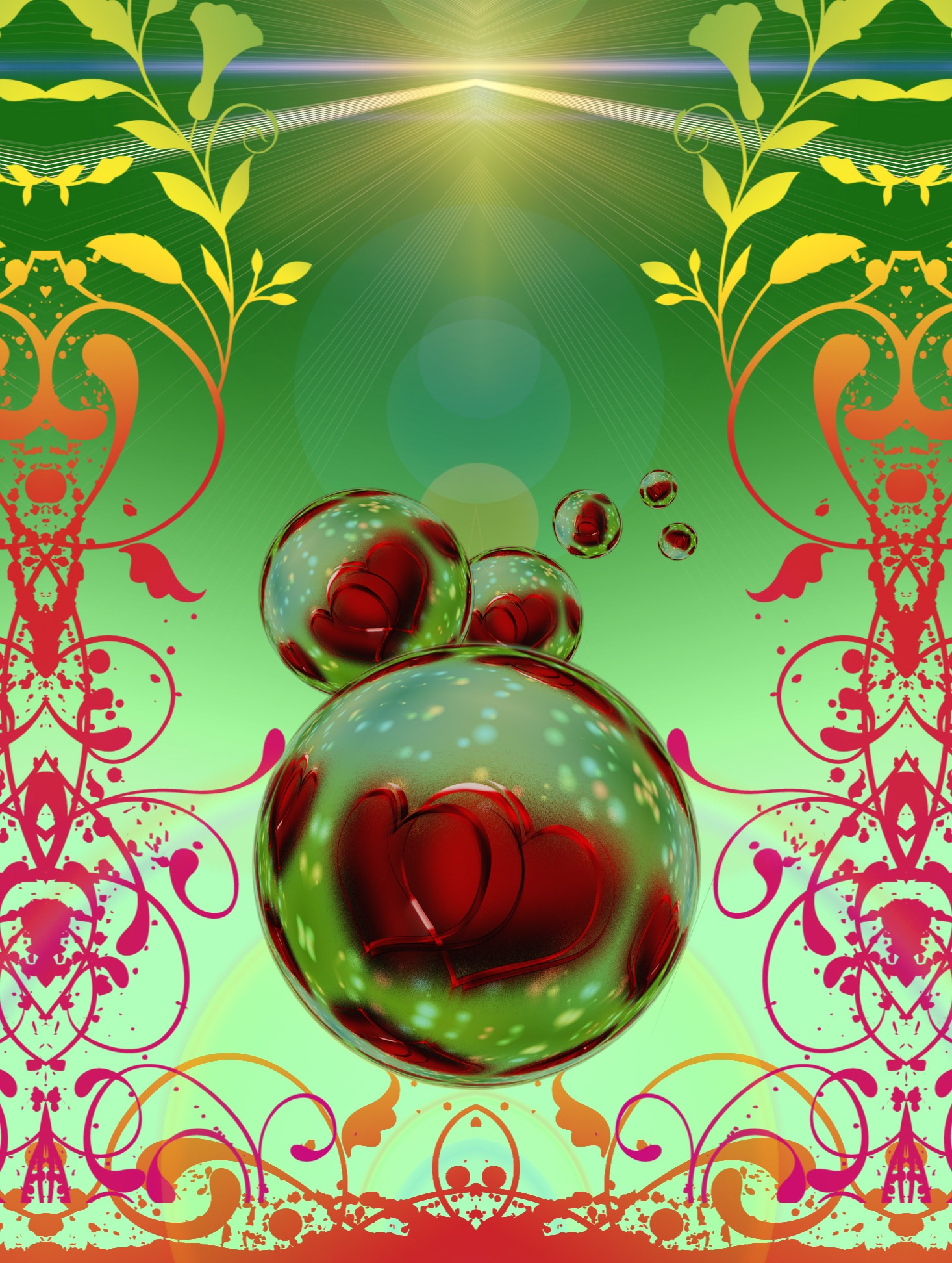 Heart love luck abstract greeting free image download