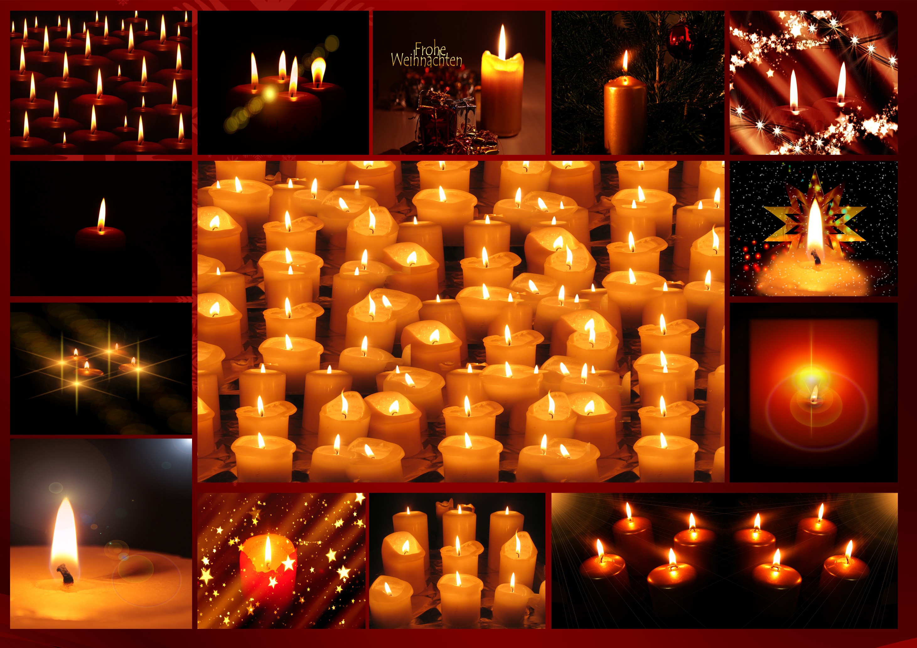 Collage of photos of candles free image download