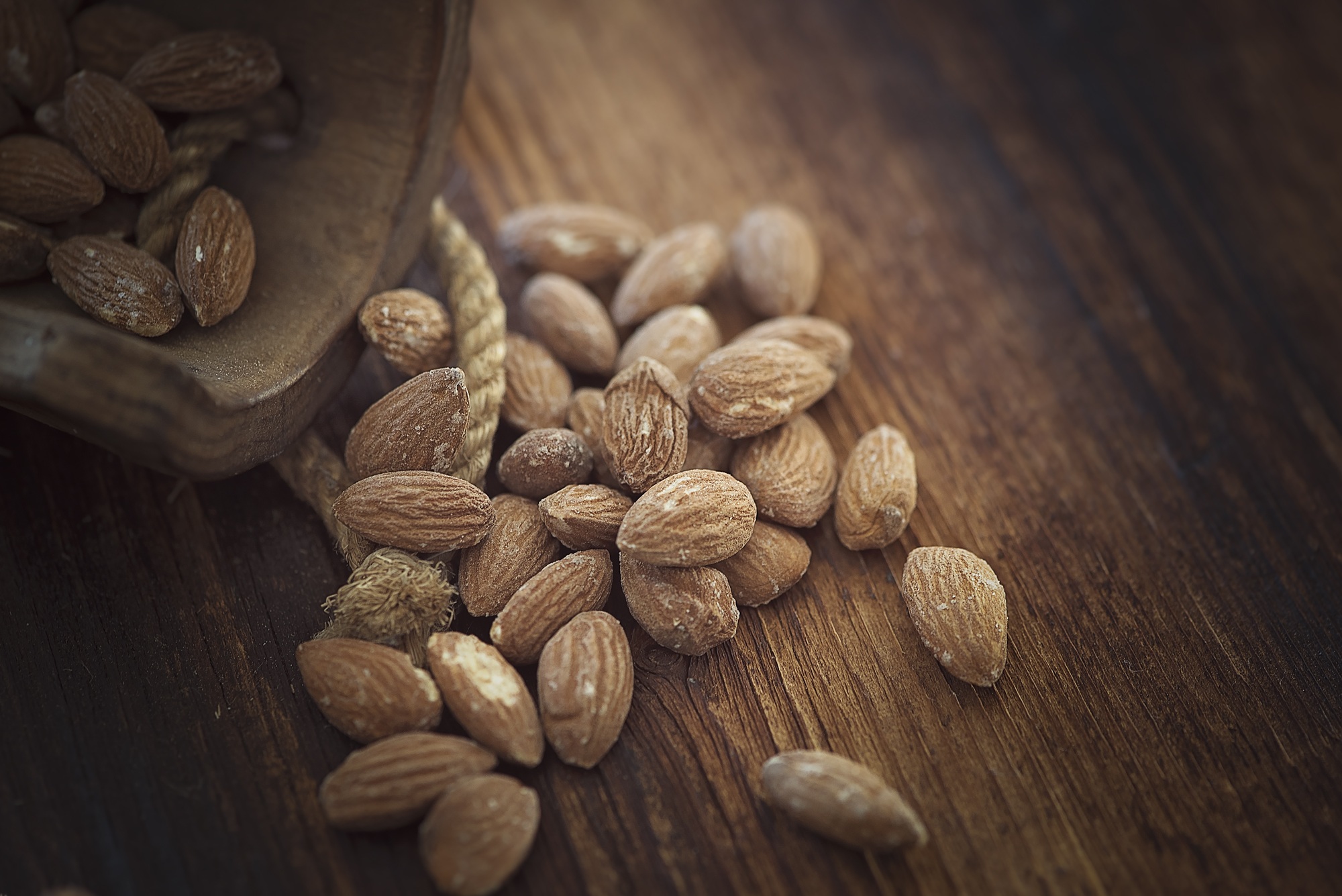 Salted Almonds on wood free image download