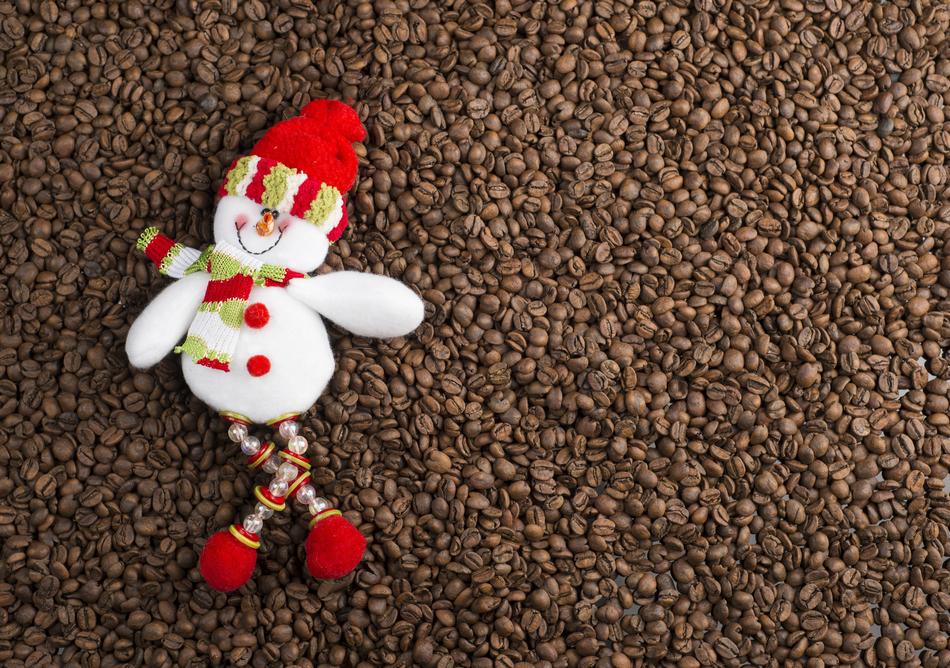 Snowman On Coffee Beans free image download