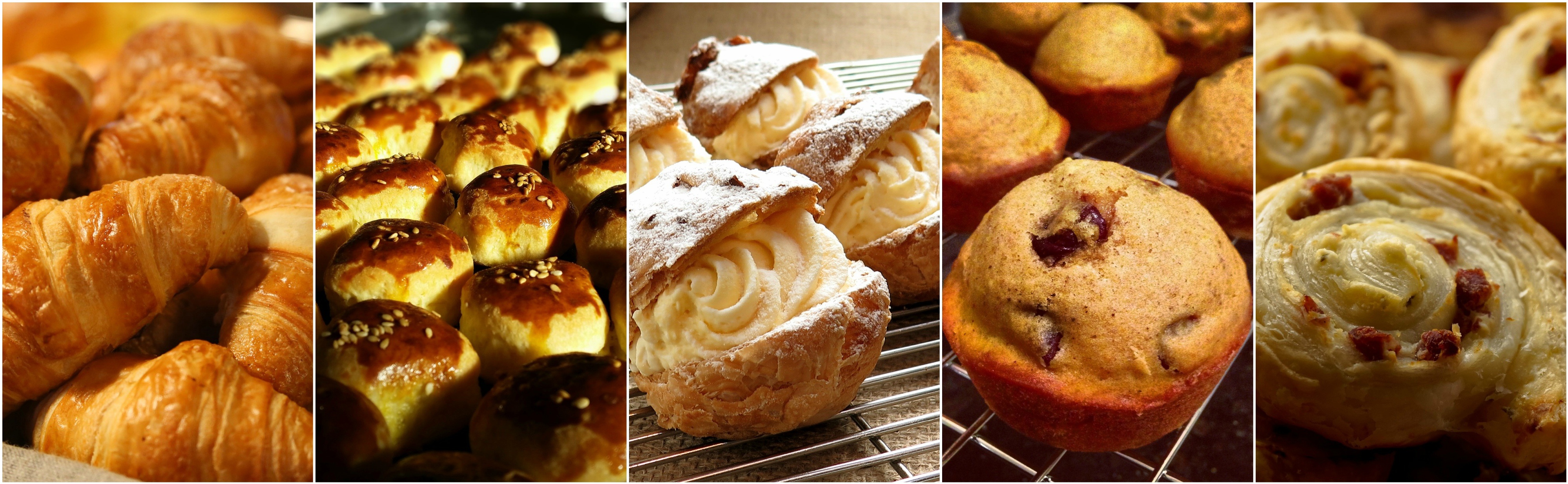 Collage of fresh pastries free image download