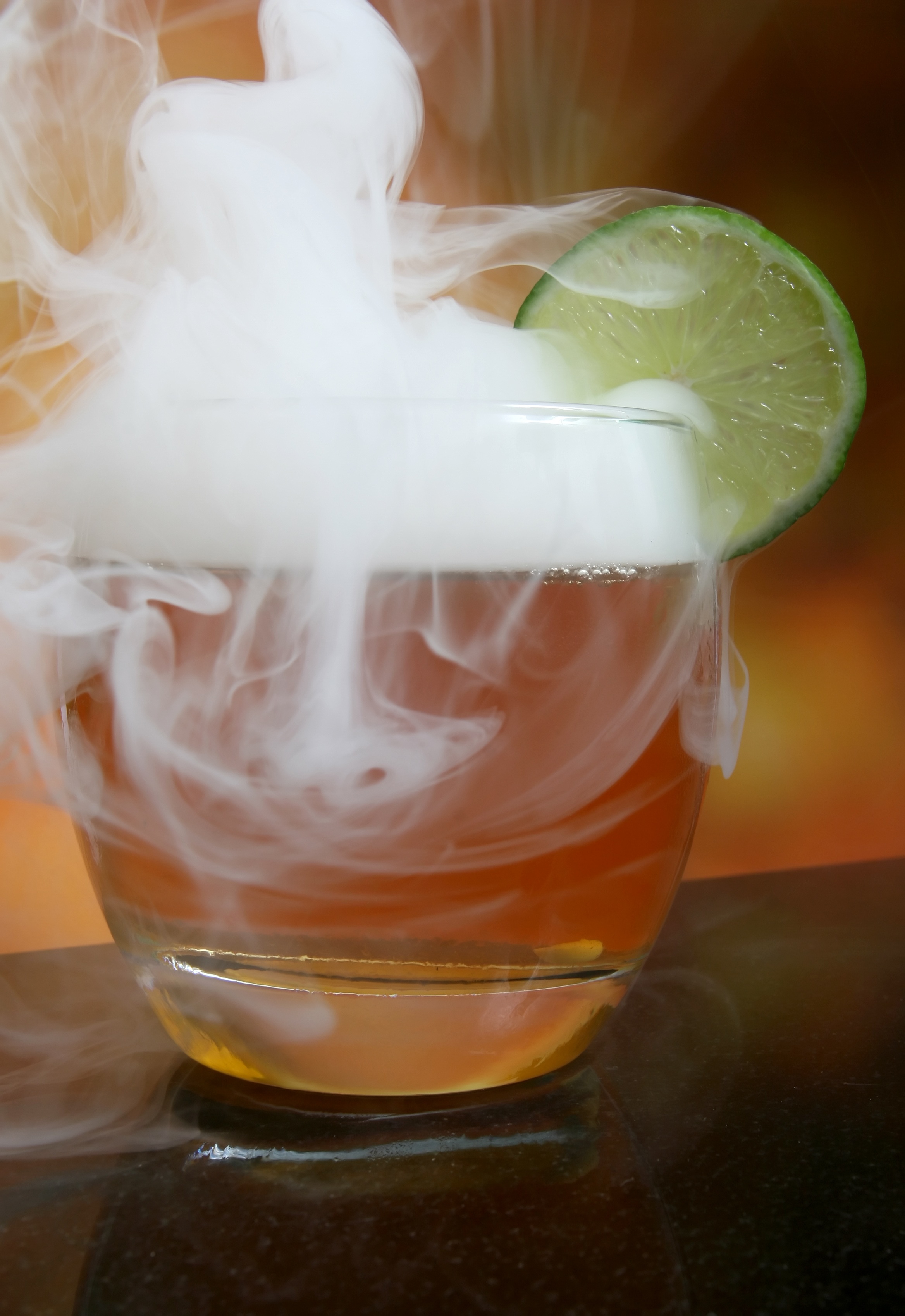 Cocktail with liquid nitrogen and lime free image download